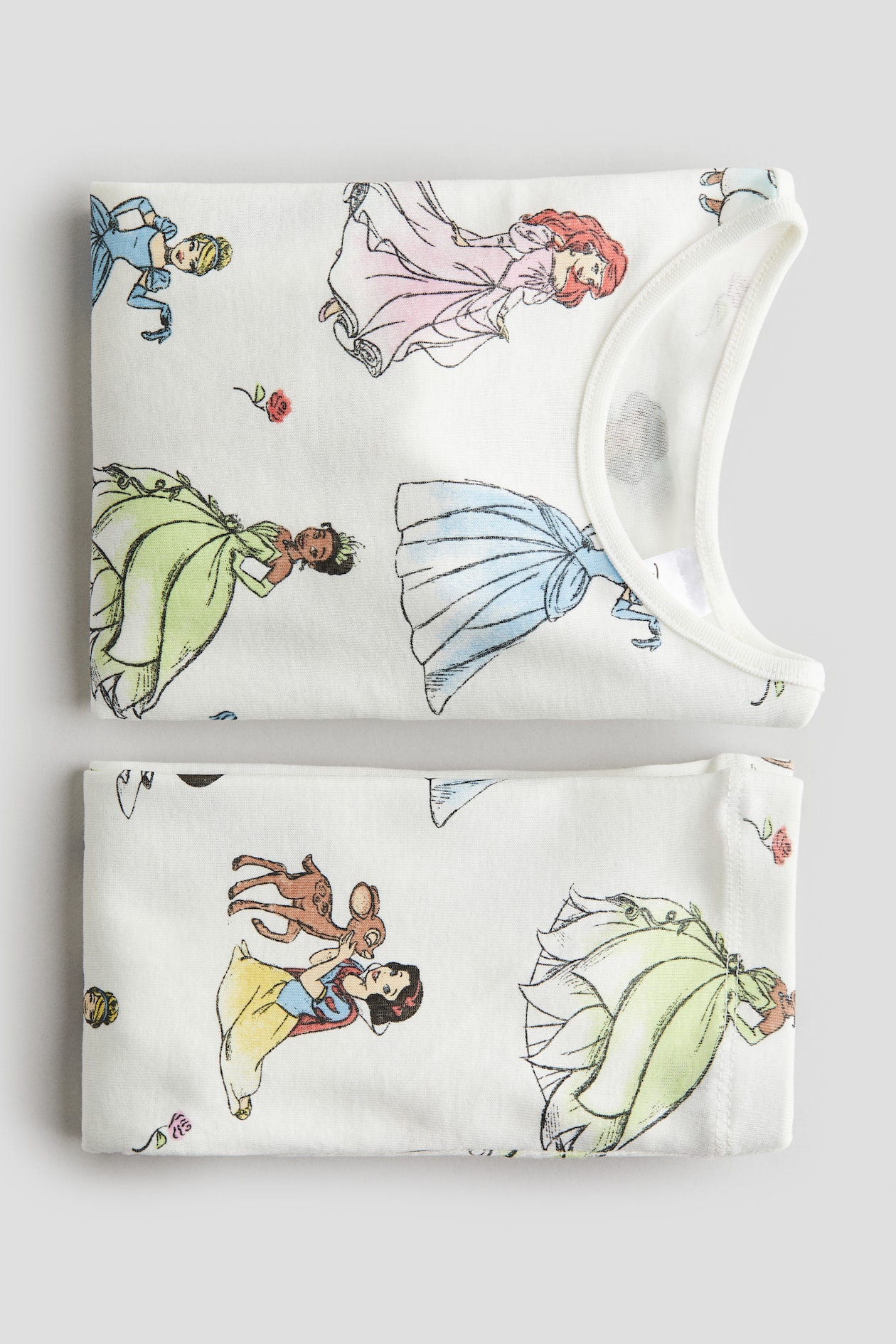 White/Disney Princesses Snug Fit Cotton Jersey Pajamas for kids | H&M CA
