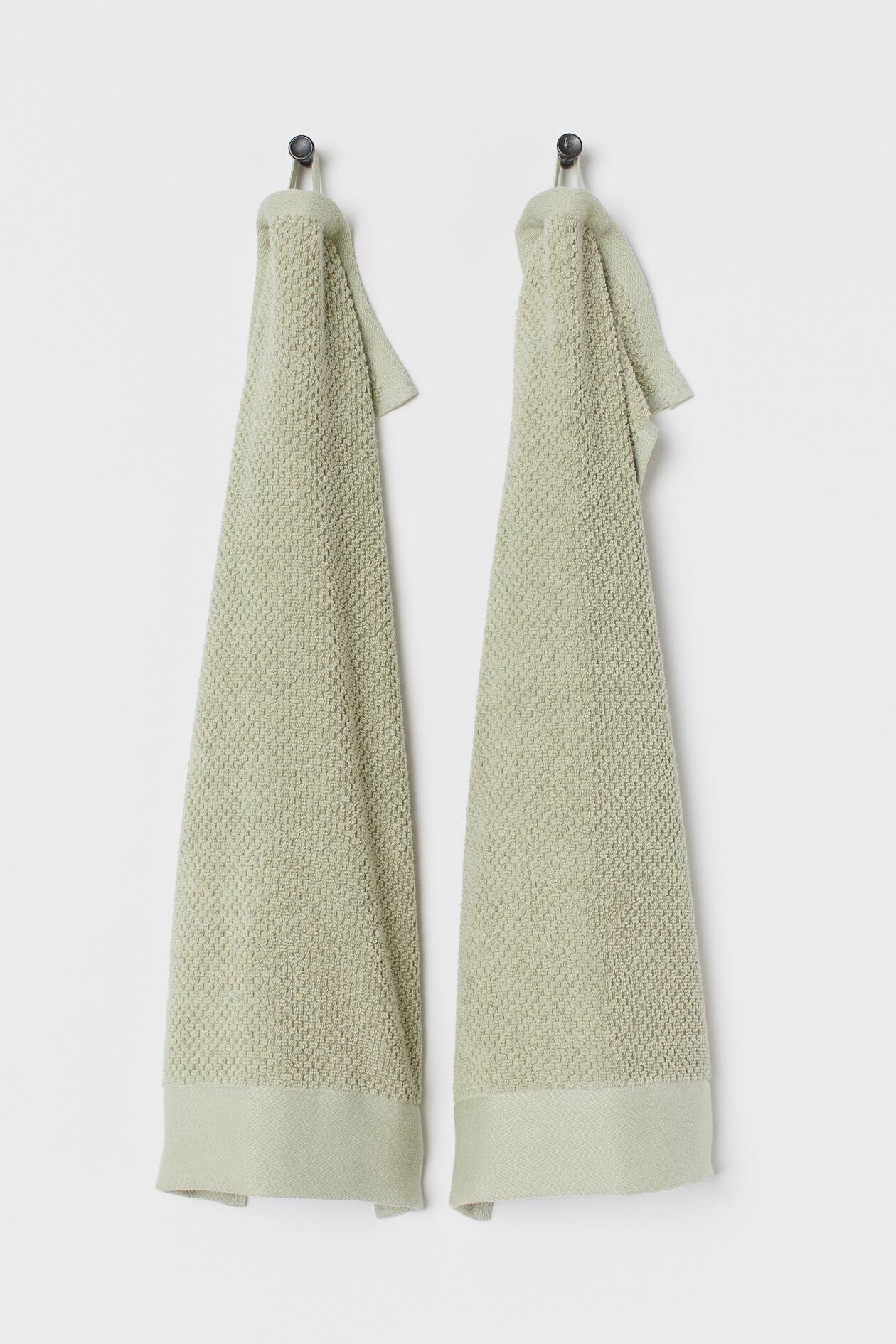 2-pack Cotton Guest Towels - Light green - Home All | H&M CA