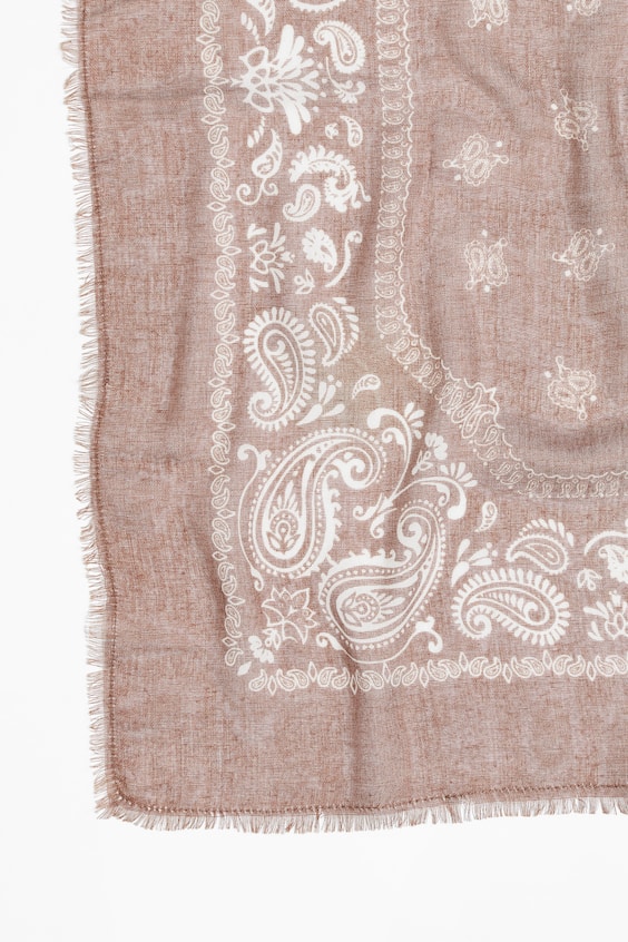 Patterned Scarf - Brown/paisley-patterned - Ladies | H&M US