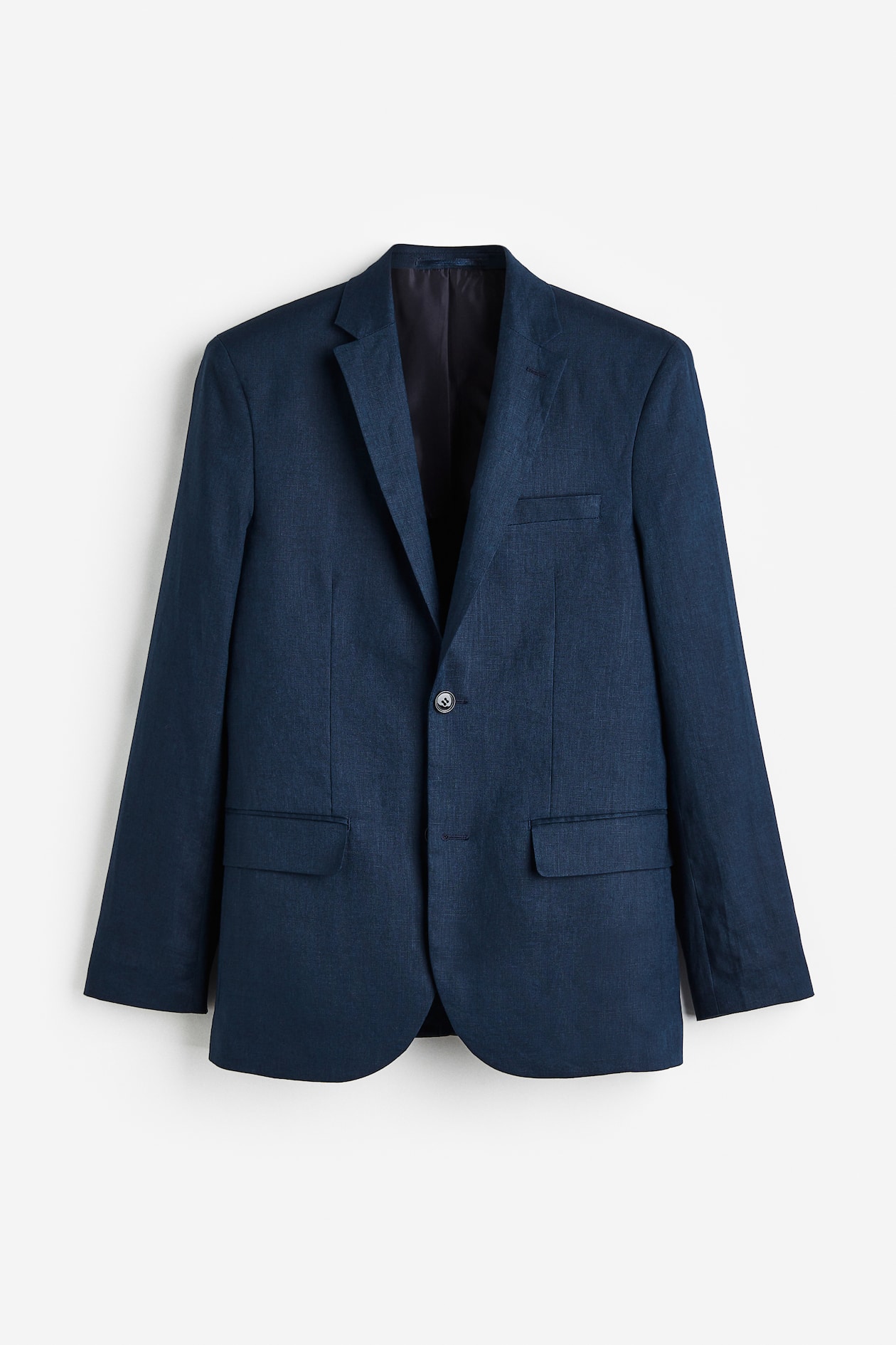 Slim Fit Linen Jacket - Dark blue - Men | H&M US