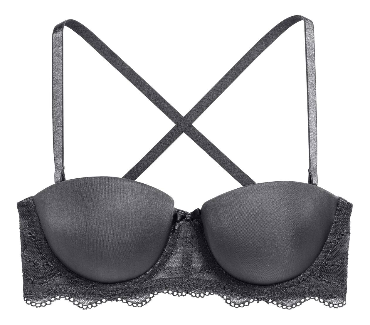 Strapless balconette bra - Dark grey - Ladies | H&M GB