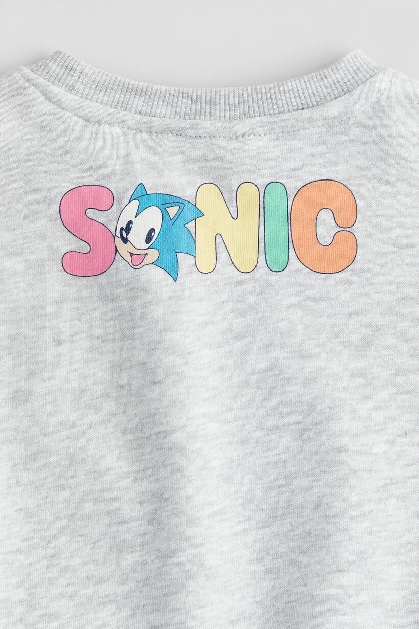 Light gray/Sonic the Hedgehog Printed Sweatshirt for kids | H&M CA