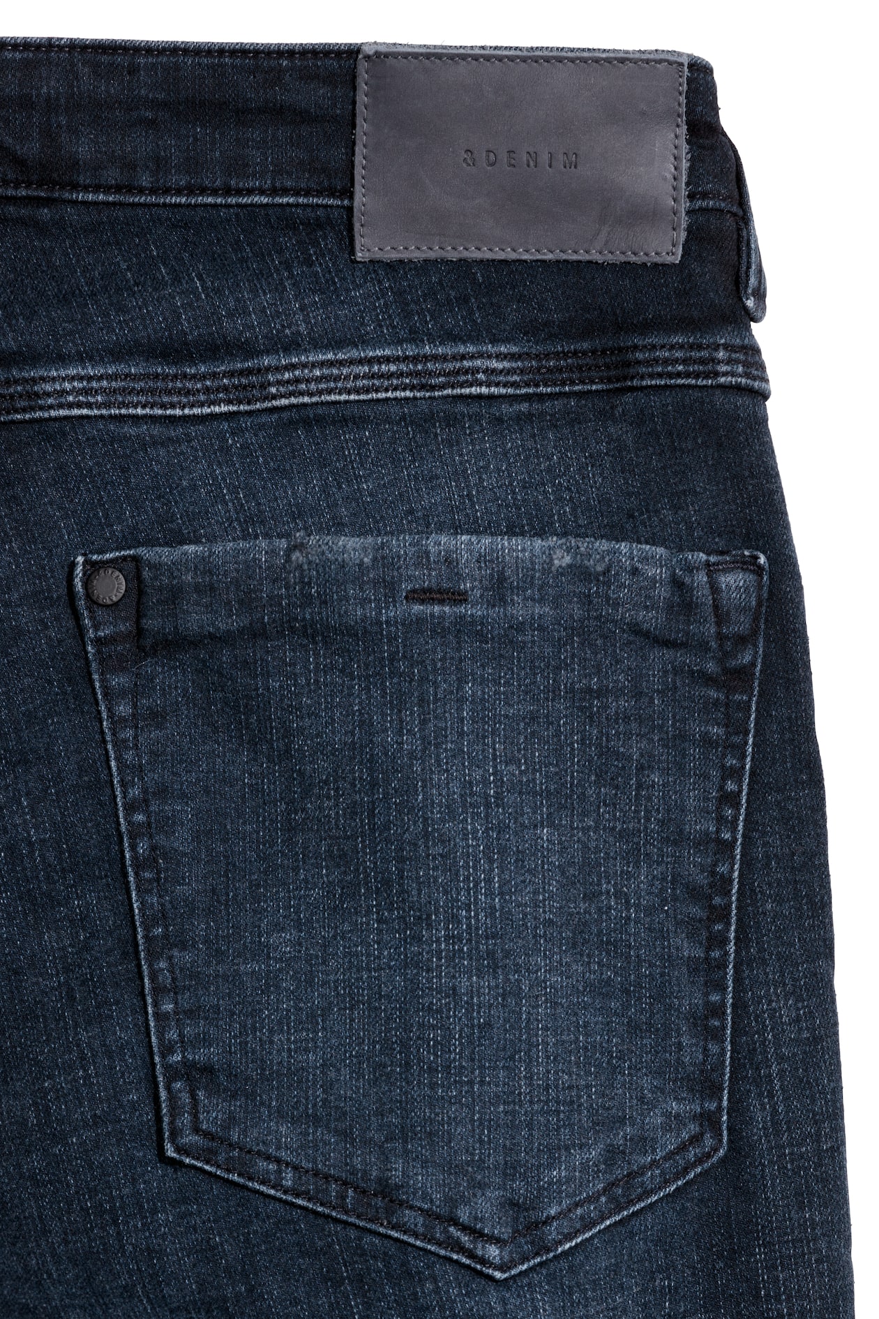 Tech Stretch Skinny Jeans - Regular waist - Long - Dark blue/Trashed ...