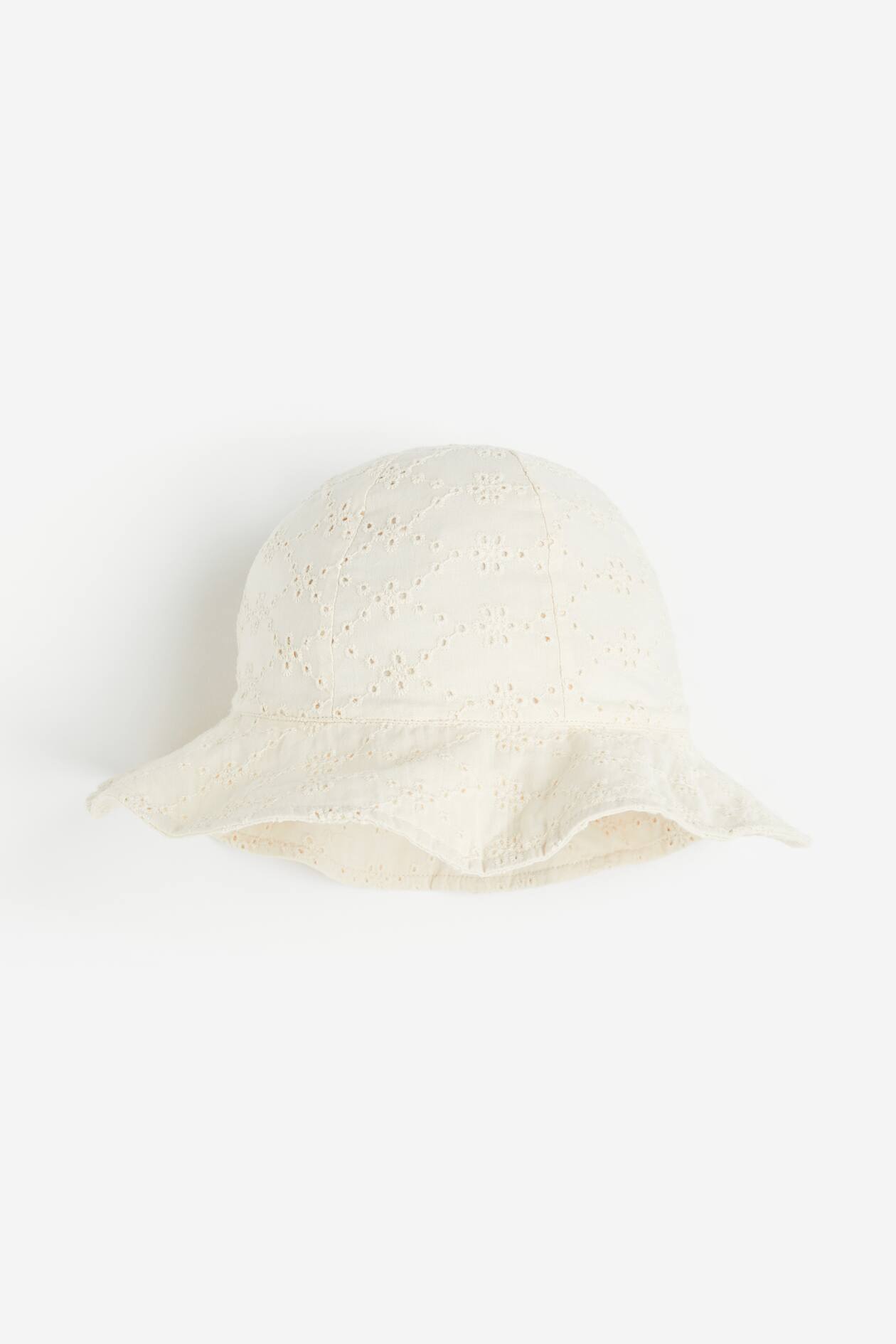 Sun Hat with Eyelet Embroidery - Natural white - Kids | H&M CA