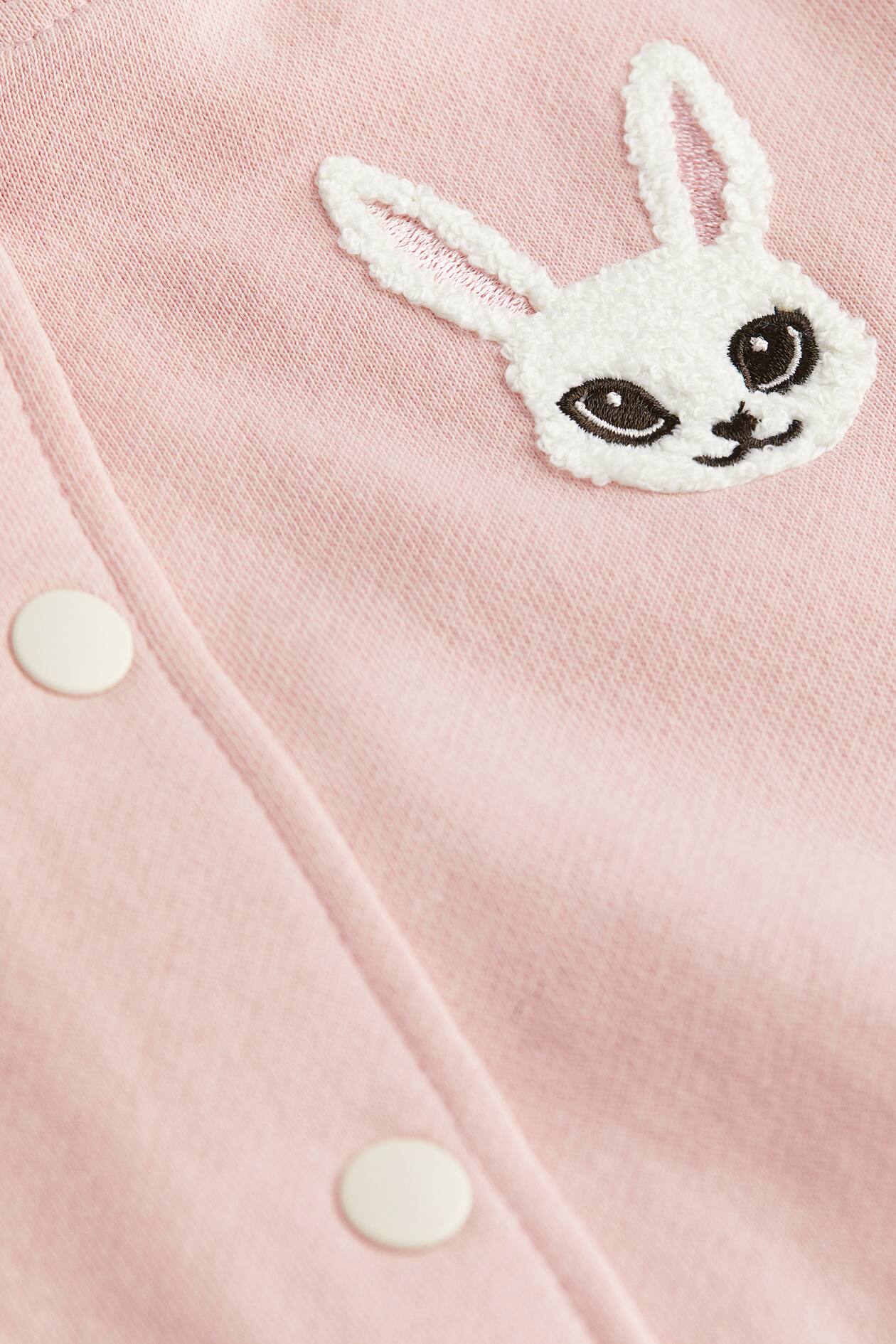 Appliquéd Baseball Jacket - Light pink/rabbit - Kids | H&M US