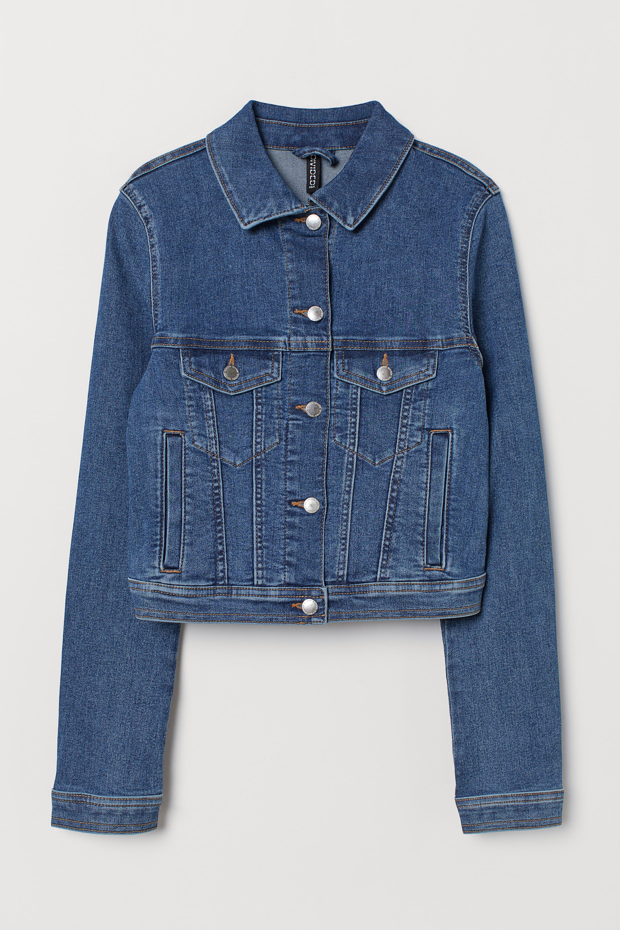 Short twill jacket - Lång ärm - Kort - Denimblå - DAM | H&M SE