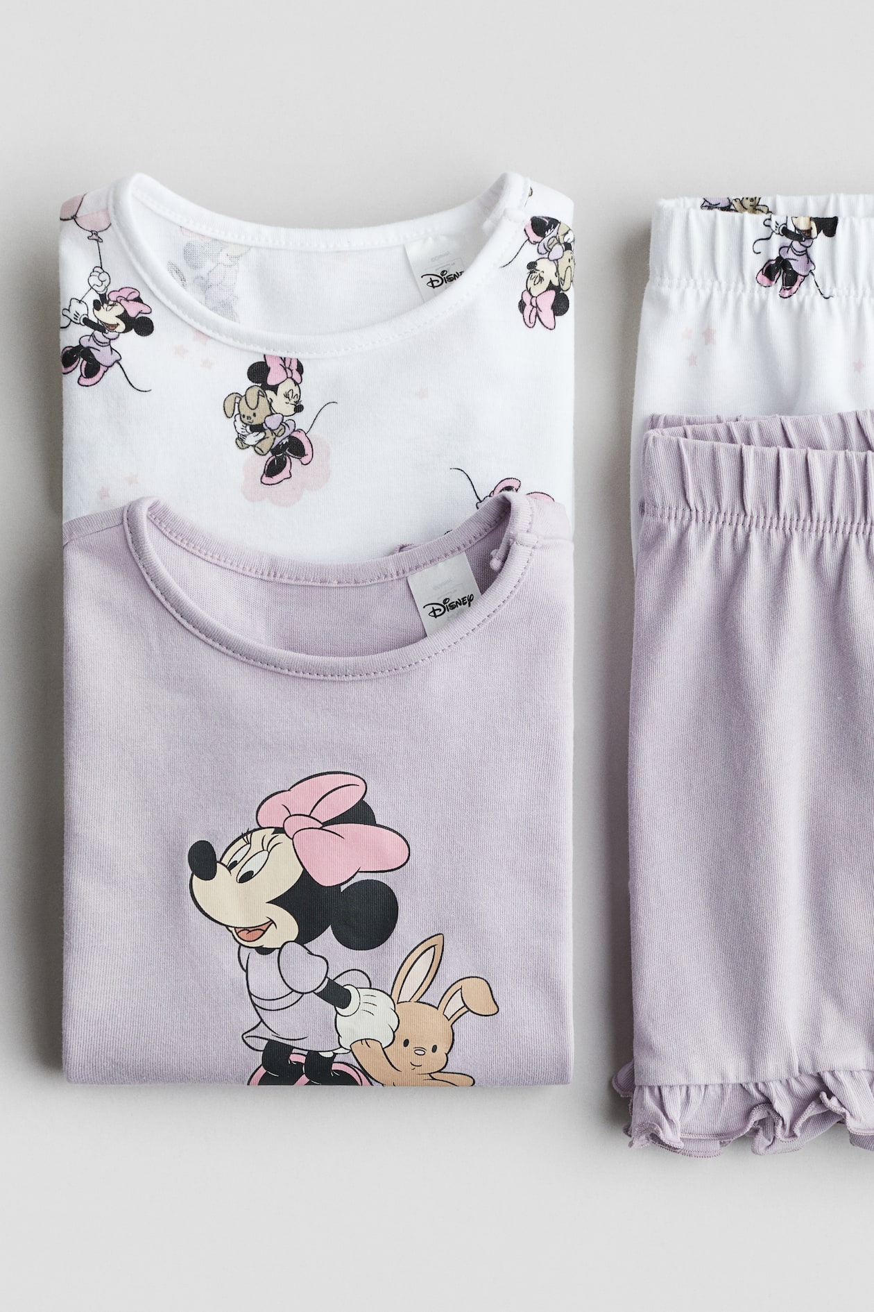 2-pack cotton pyjamas - Purple/Minnie Mouse - Kids | H&M IN