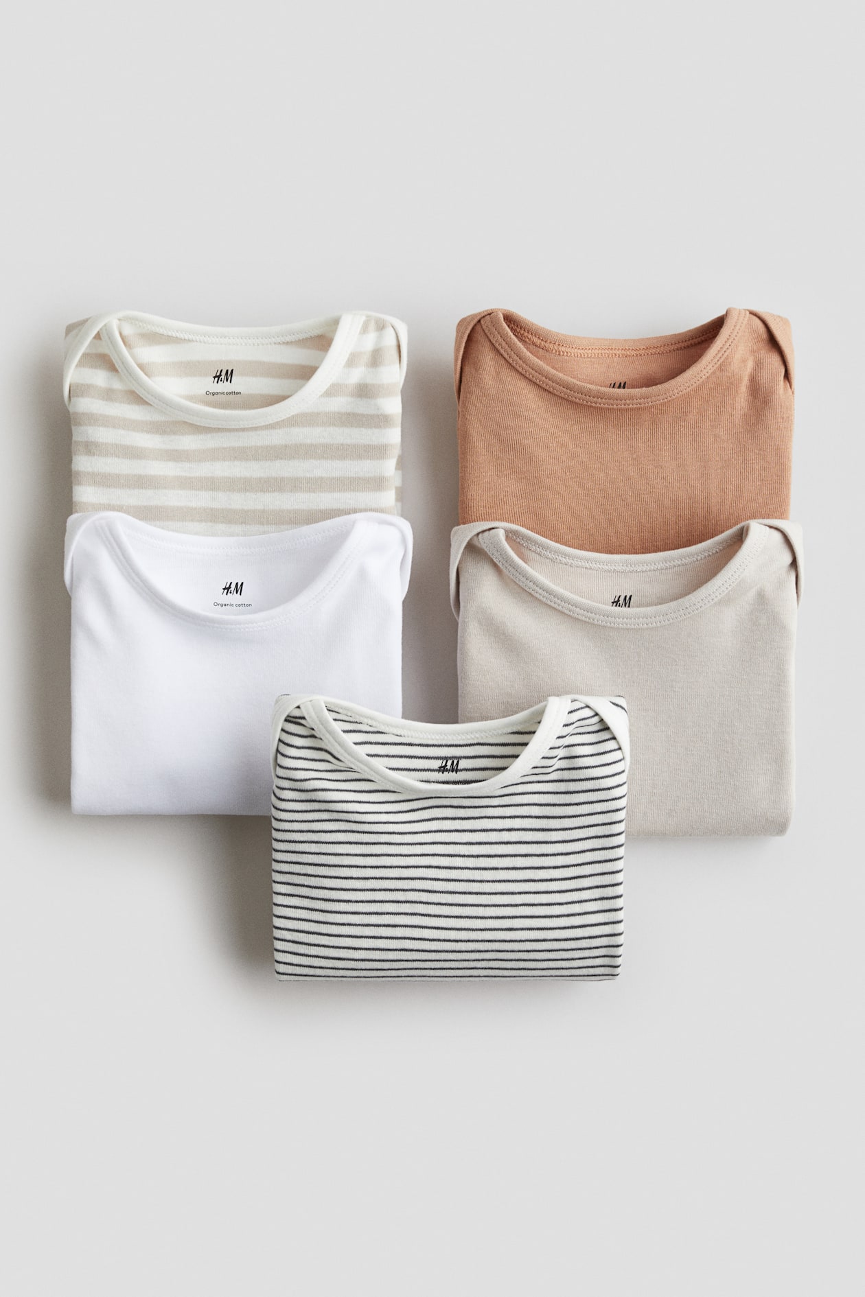 Lot de 5 maillots à manches longues - Beige/rayé - Kids | H&M CA