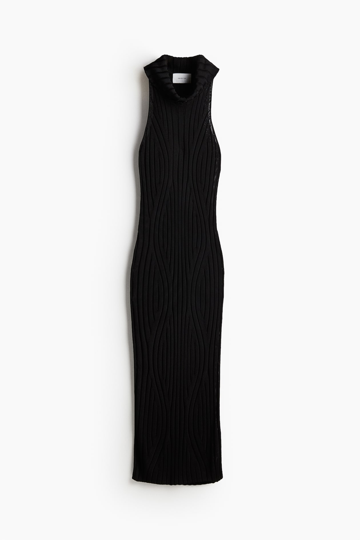Rib-knit polo-neck dress - Black - Ladies | H&M GB