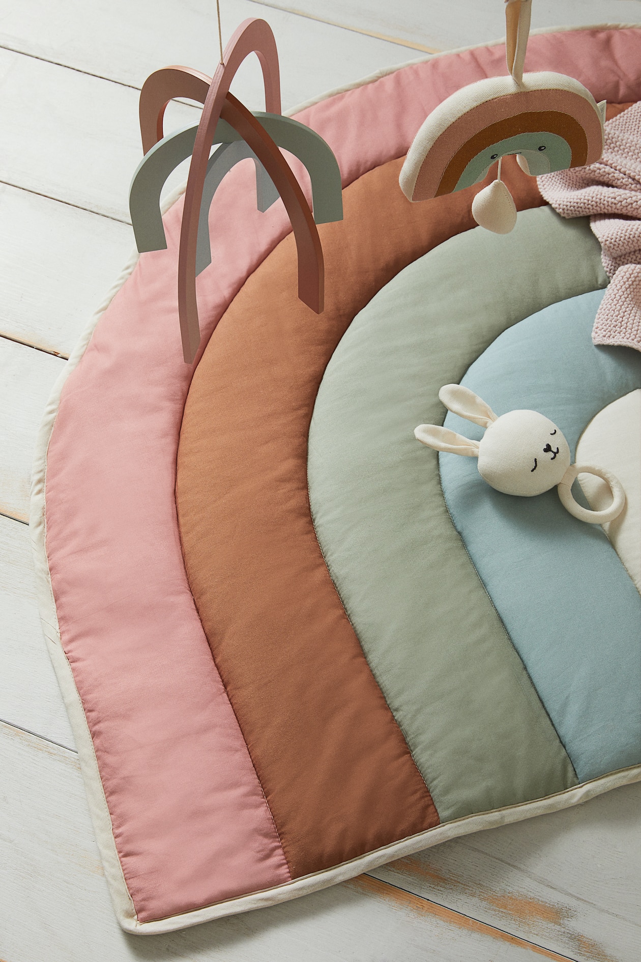 Cotton Baby Mat - Powder pink/rainbow - Home All | H&M US