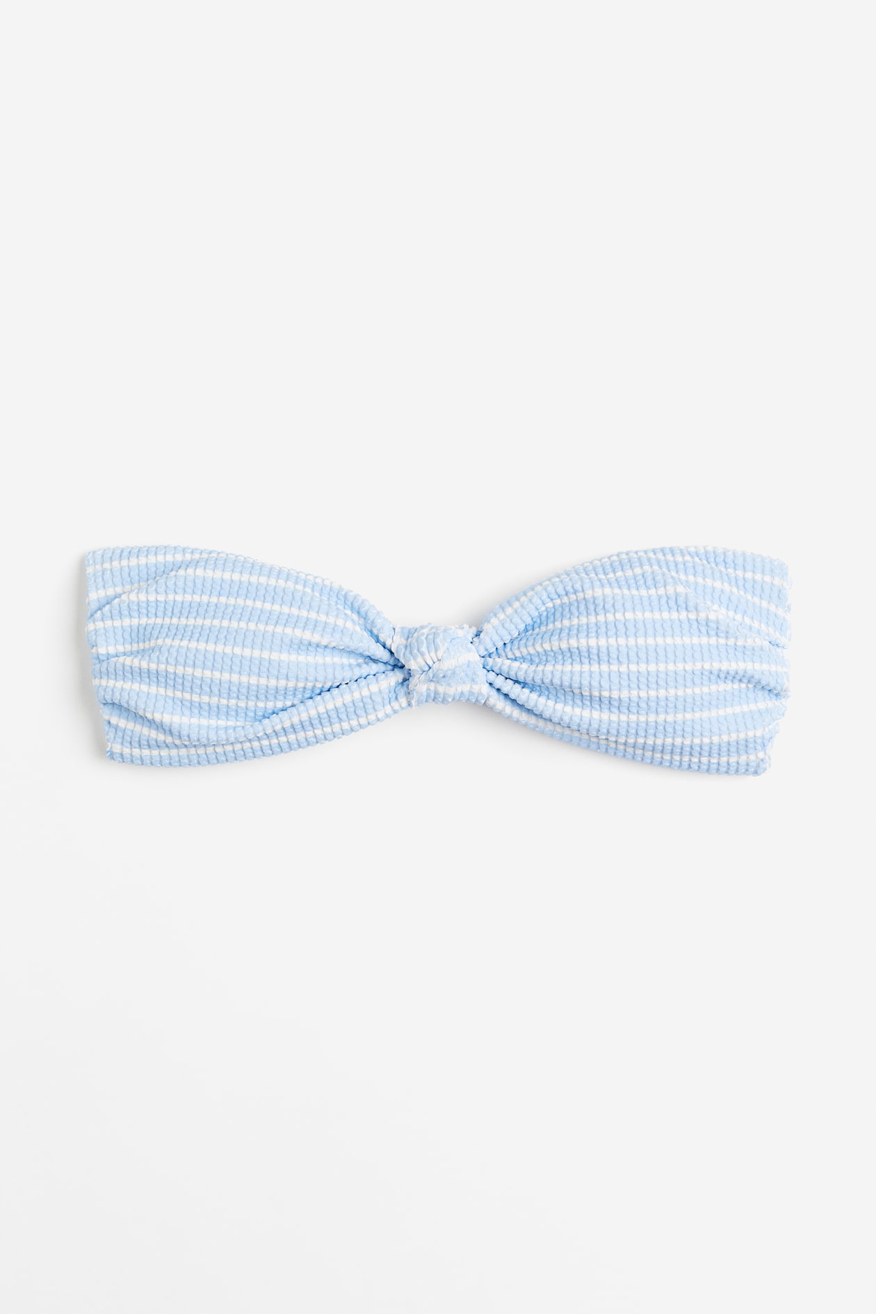Women's Light blue/striped Padded Bandeau Bikini Top | H&M US