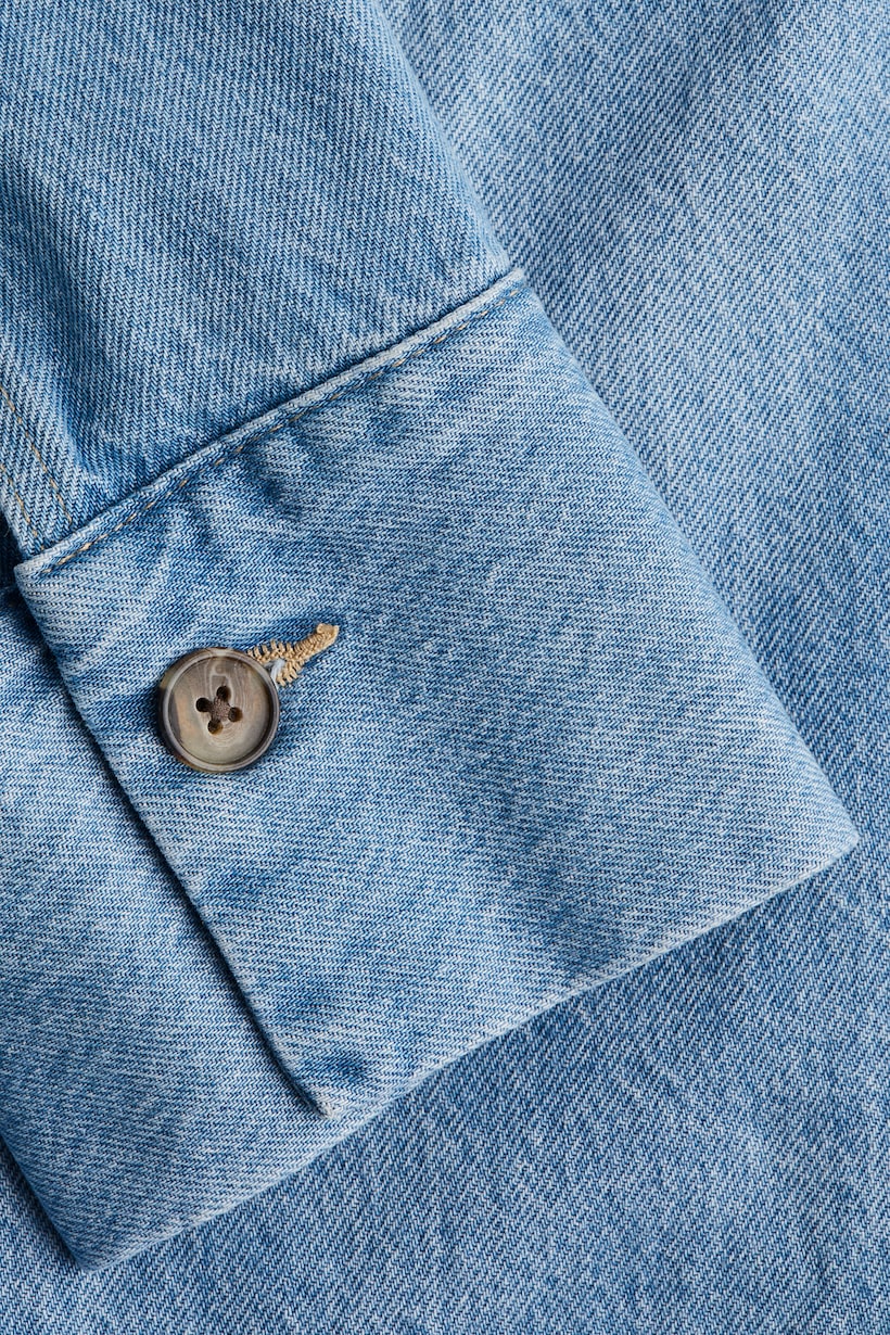 Women's Light denim blue Oversized Pullover Denim Shirt | H&M US
