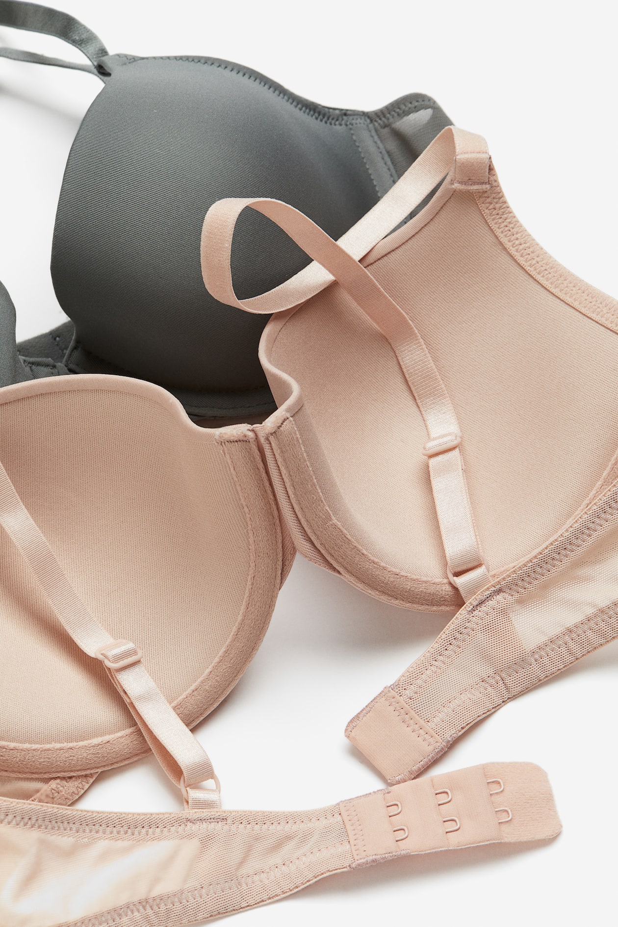 2-pack padded underwired bras - Light pink/Grey - Ladies | H&M GB