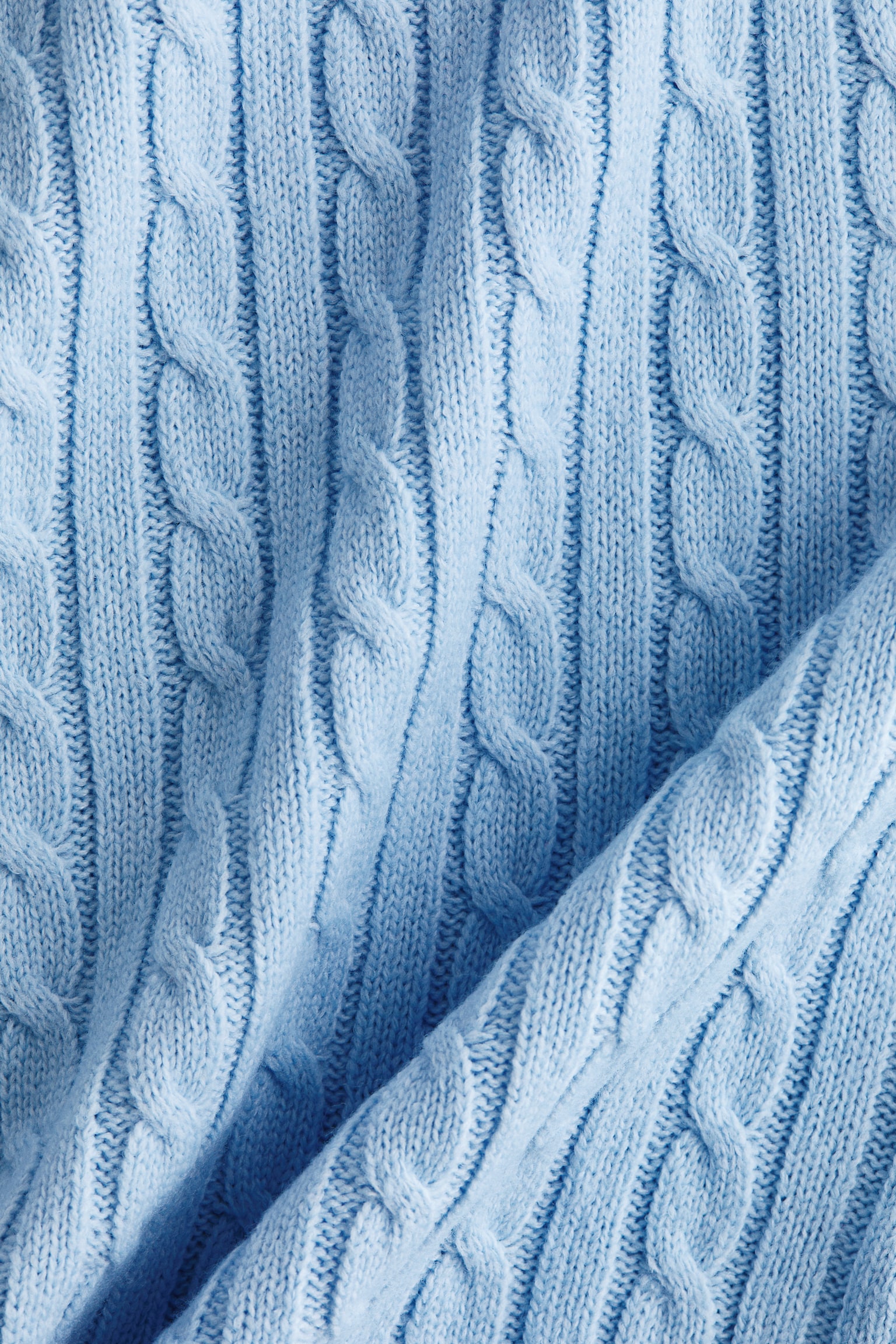 Women's Light blue Cable-Knit Top with Collar | H&M PH