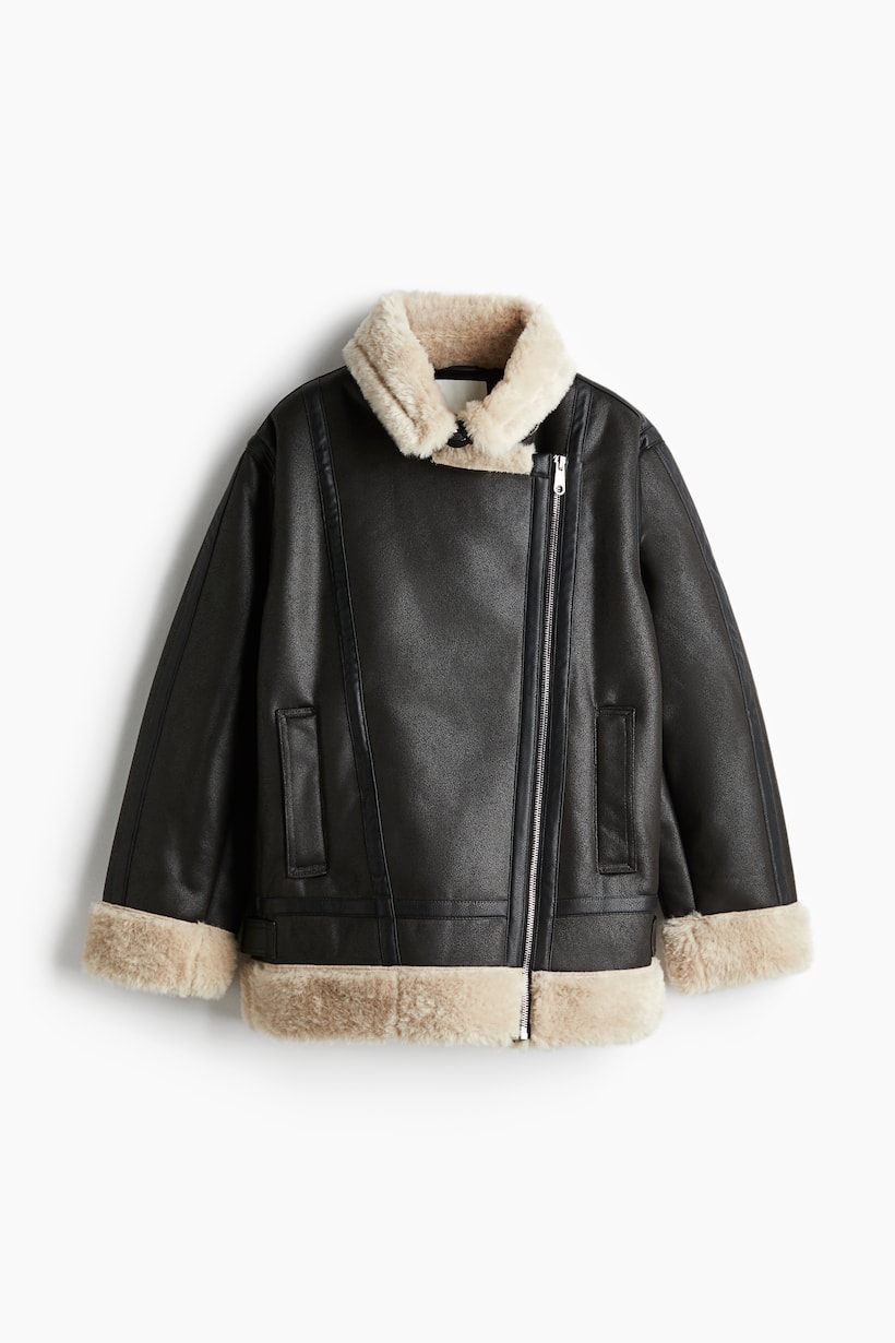 Oversized Aviator Jacket - Dark brown - Ladies | H&M US