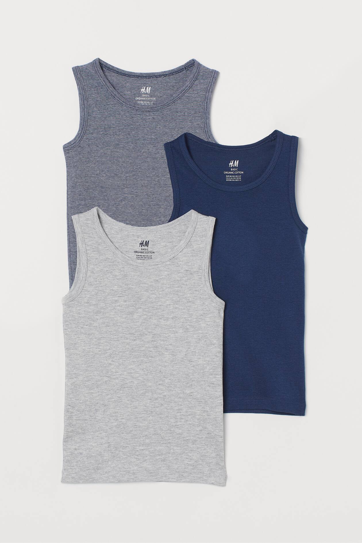 Tri majice bez rukava - Dark blue - Kids | H&M RS