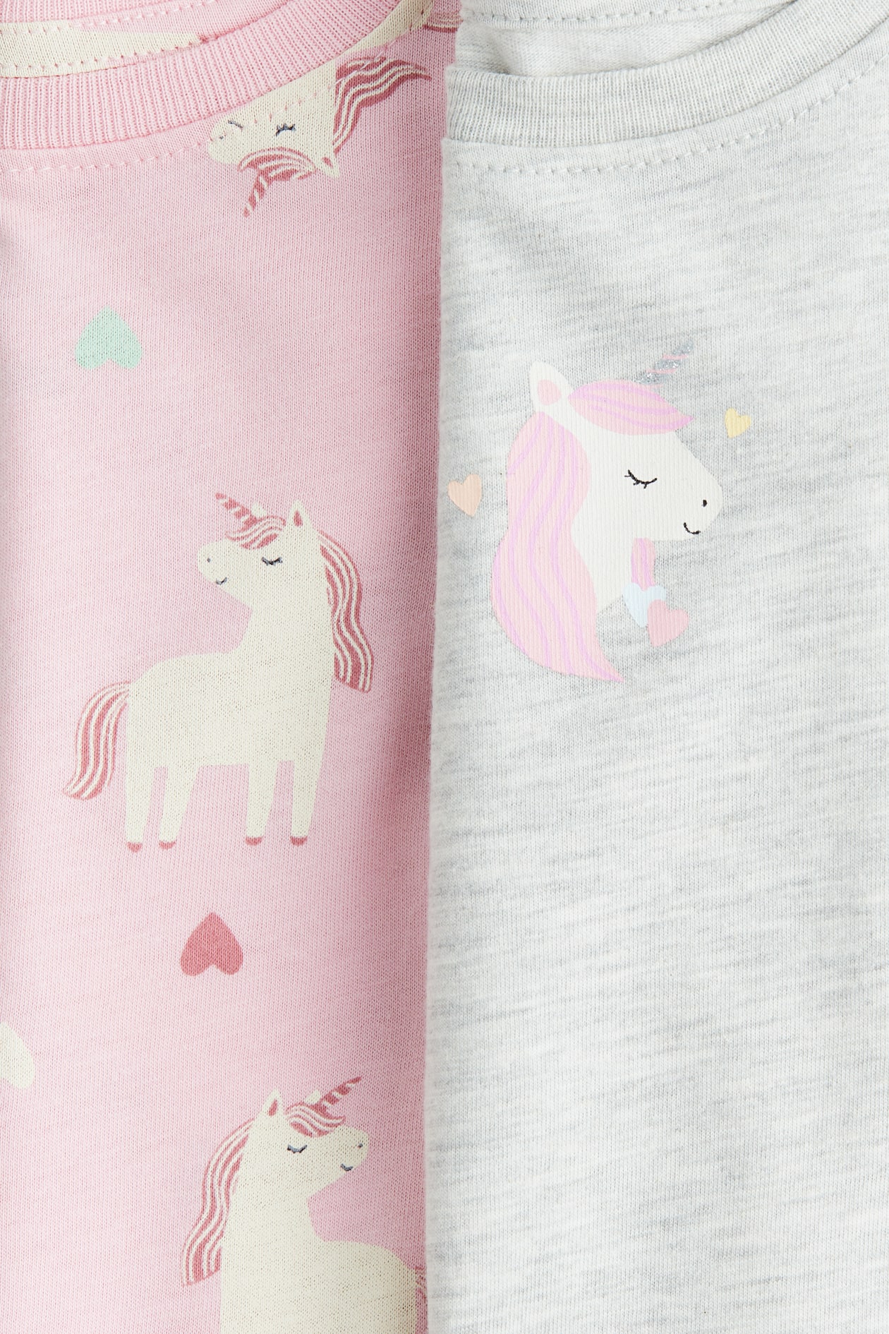 Set de 2 bluze de jerseu cu imprimeu - Roz/unicorni - COPII | H&M RO