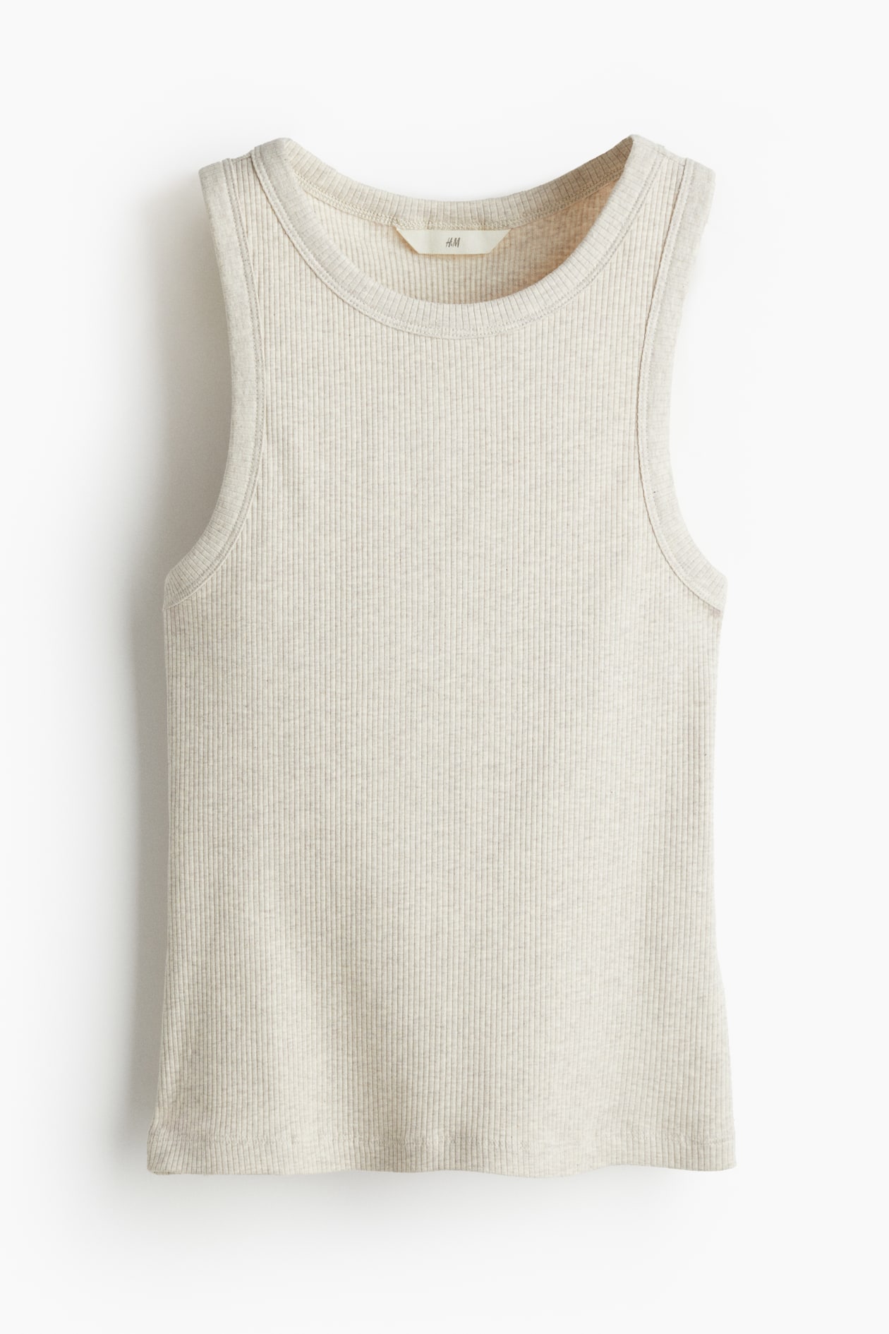 Women's Light beige melange Ribbed Tank Top | H&M US