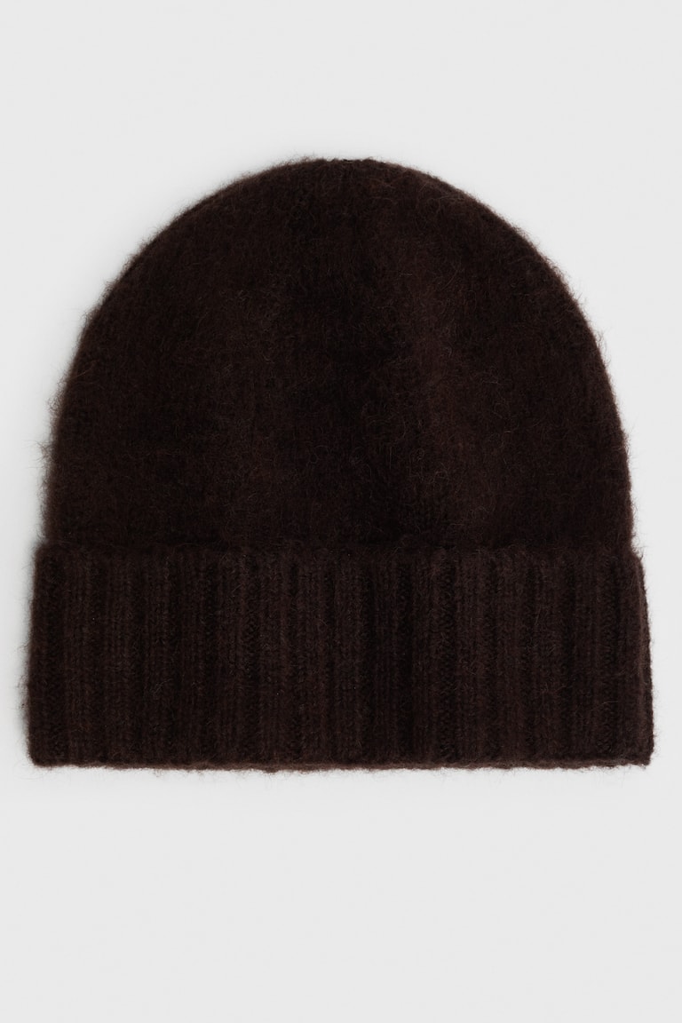 Men’s Brown Fuzzy Wool-Blend Beanie | H&M US