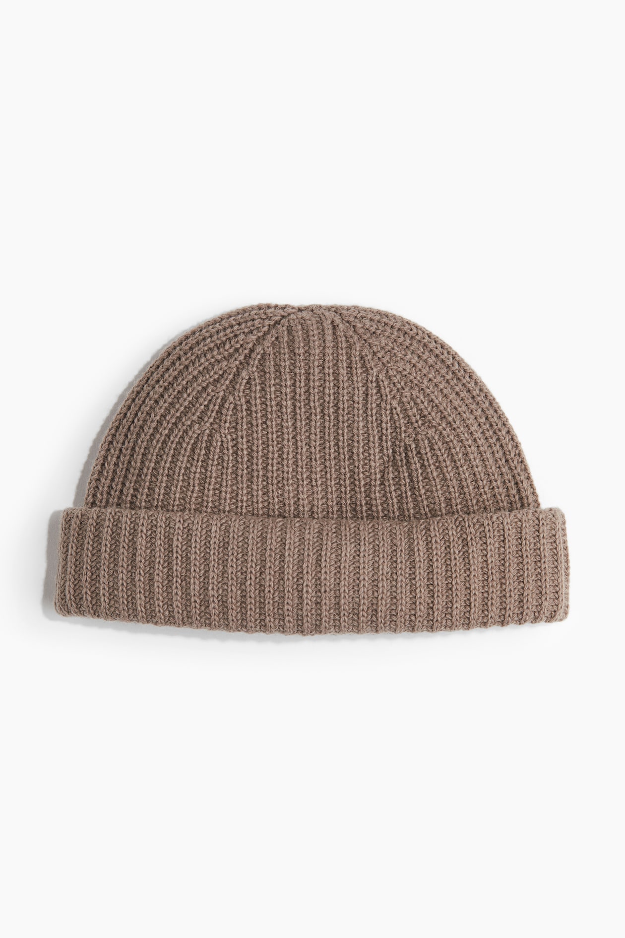 Tuque en tricot côtelé de laine mélangée - Beige foncé - HOMME | H&M CA
