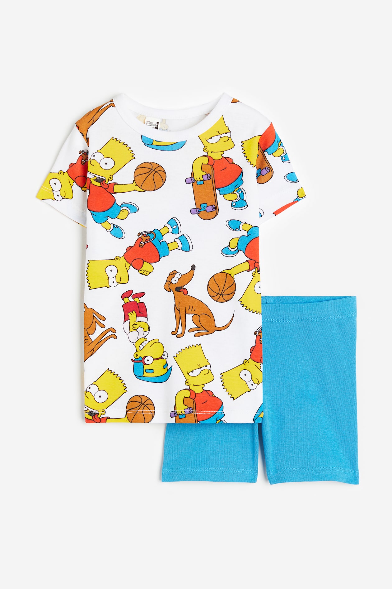 Snug Fit Cotton Jersey Pajamas - White/The Simpsons - Kids | H&M CA