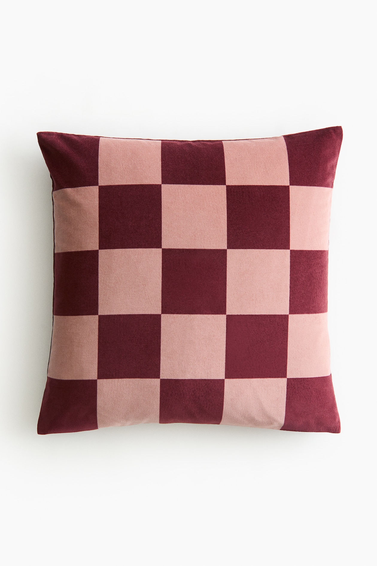 Capa de almofada em veludo aos quadrados - Rosa/Quadrados - HOME | H&M PT