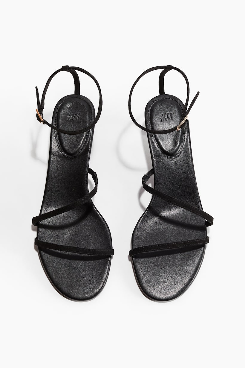 Women's Black Heeled Strappy Sandals | H&M CA