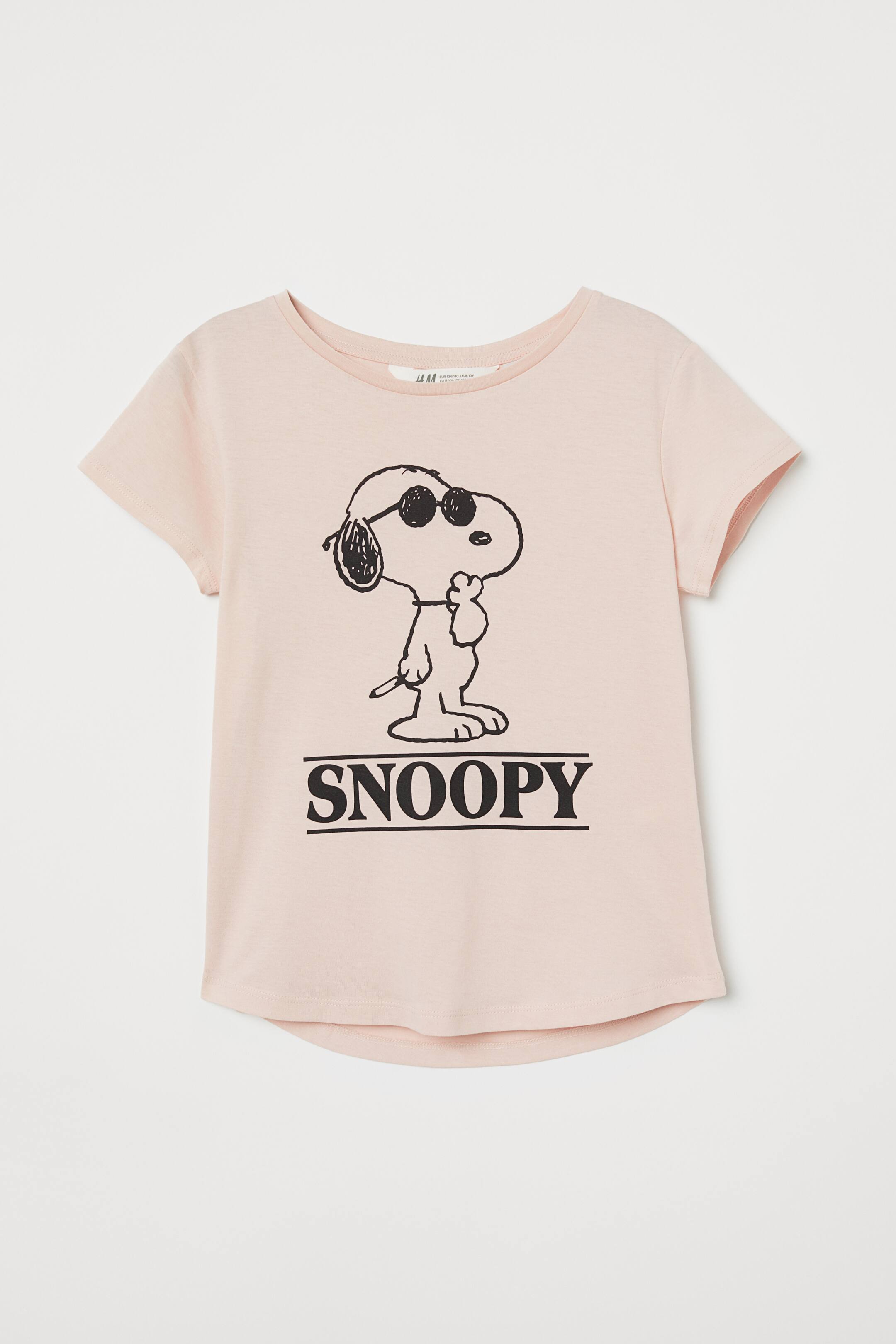 Printed jersey top - Light pink/Snoopy - Kids | H&M GB