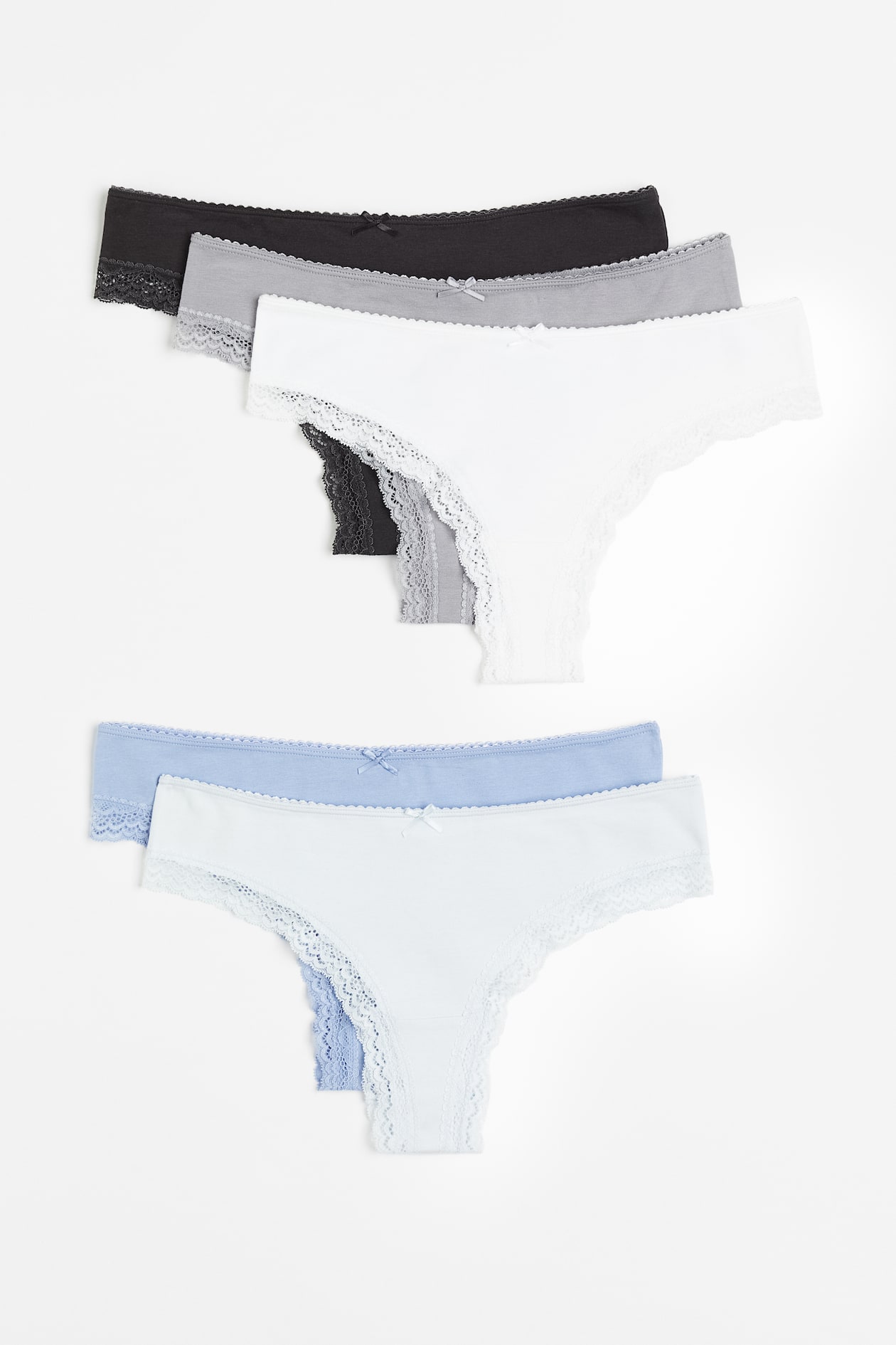Women's Light blue/gray 5-pack Brazilian Briefs | H&M PH