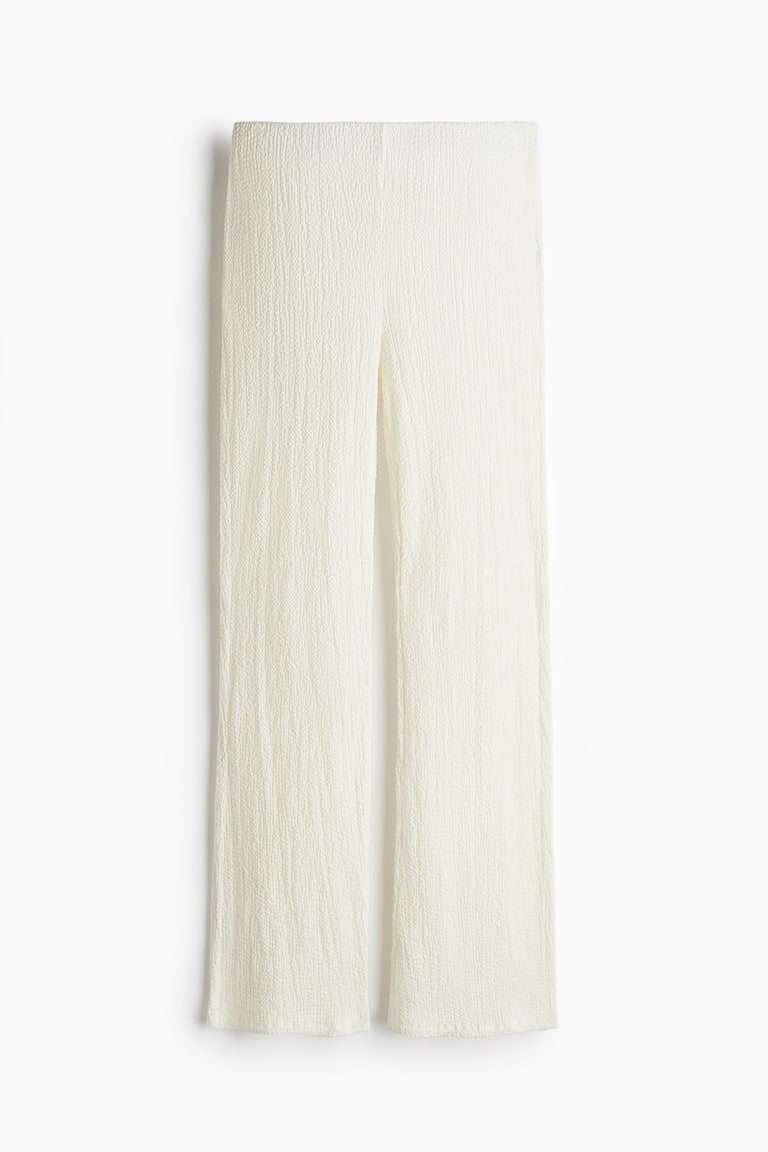 Women's Cream Flared Textured Pants | H&M US