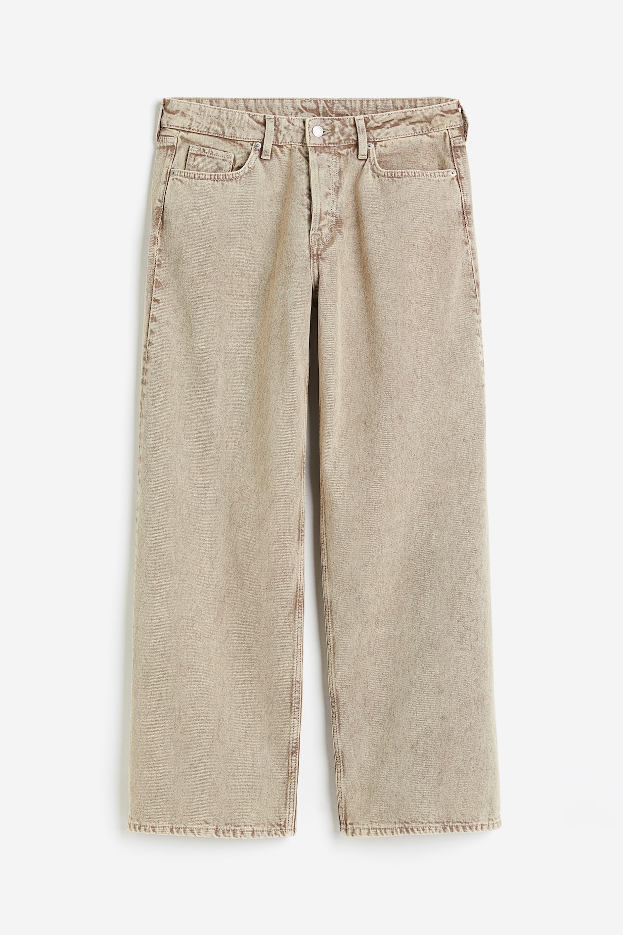 Women's Beige Curvy Fit Baggy Low Jeans | H&M GB