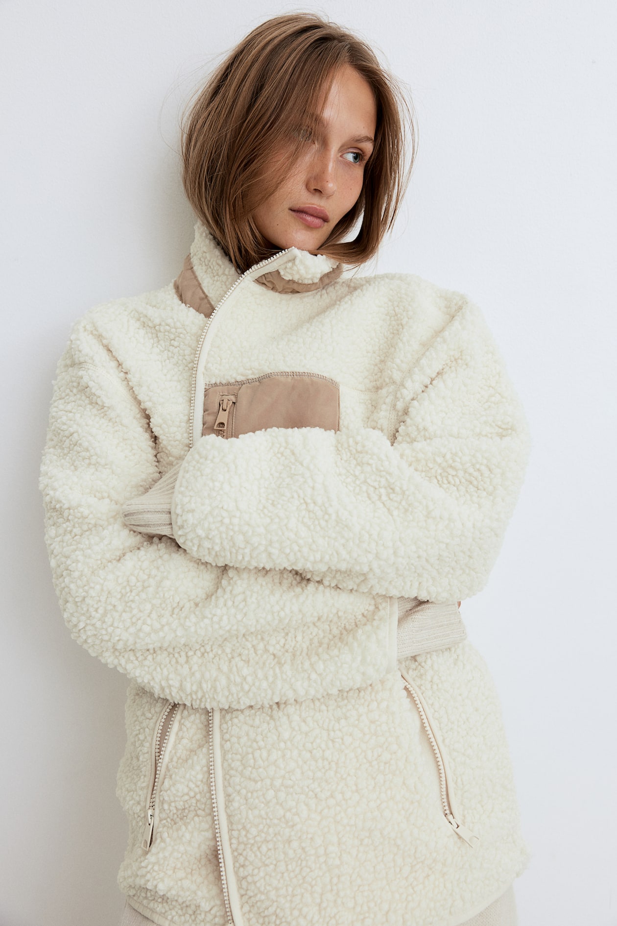 Teddy Fleece Jacket - Cream - Ladies | H&M US
