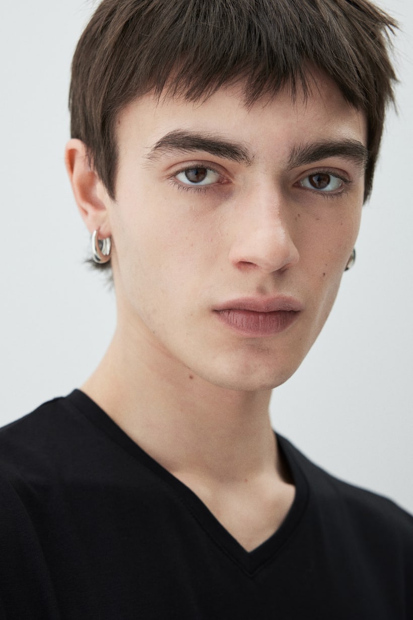 5-pack Slim Fit V-neck T-shirts - White/yellow/light beige - Men | H&M US