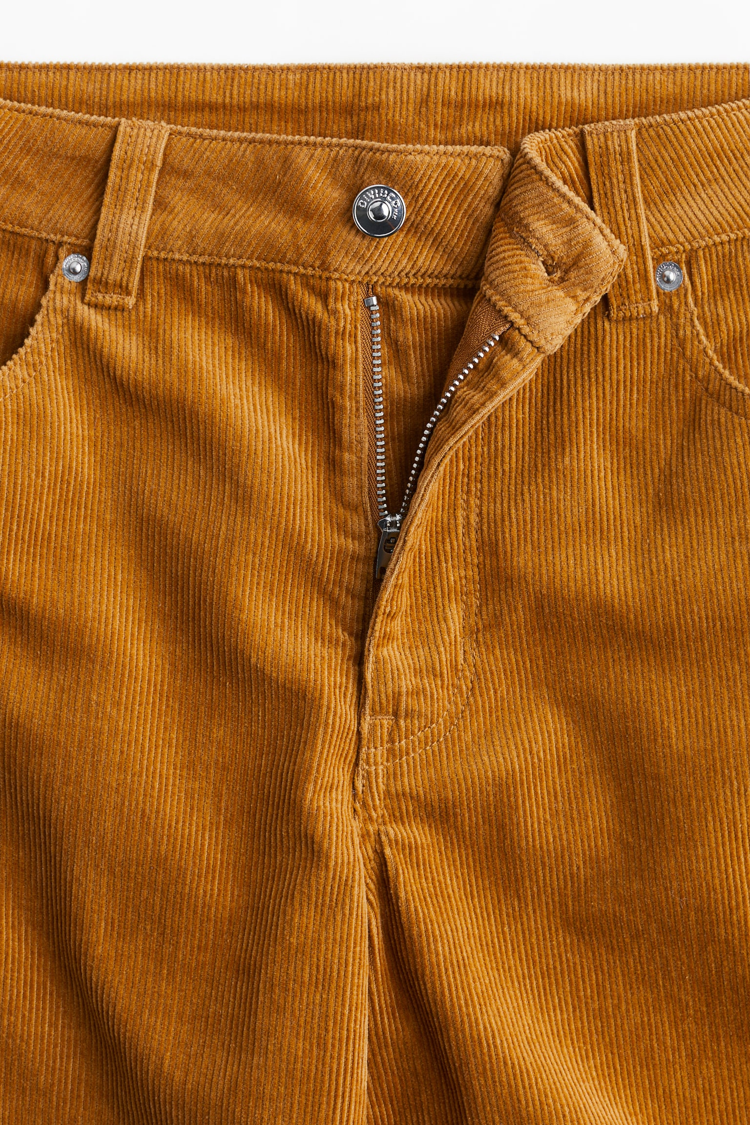 Wide-Leg Corduroy Pants - Mustard yellow - Ladies | H&M US
