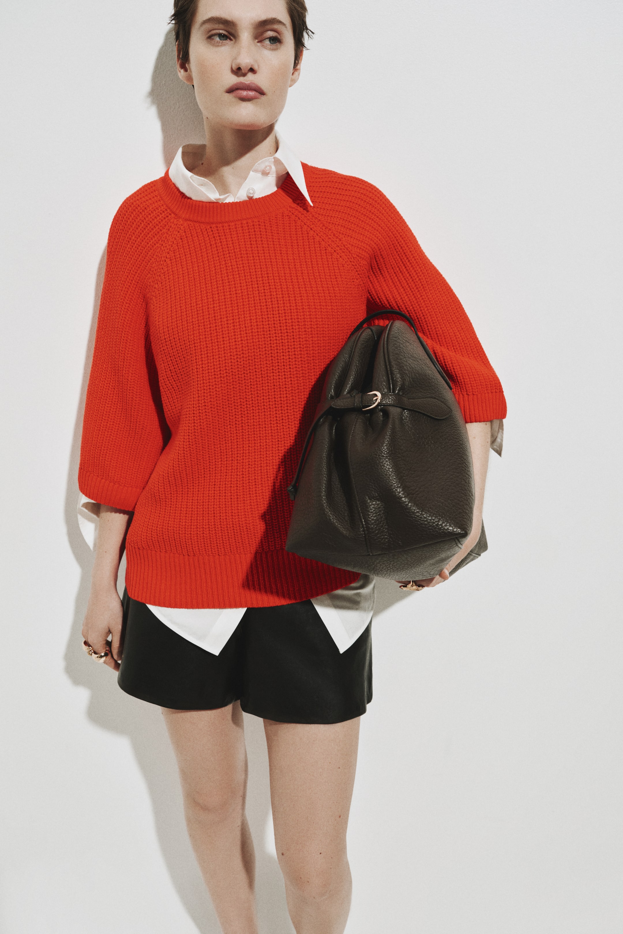 Rib-knit top - Bright red - Ladies | H&M MY