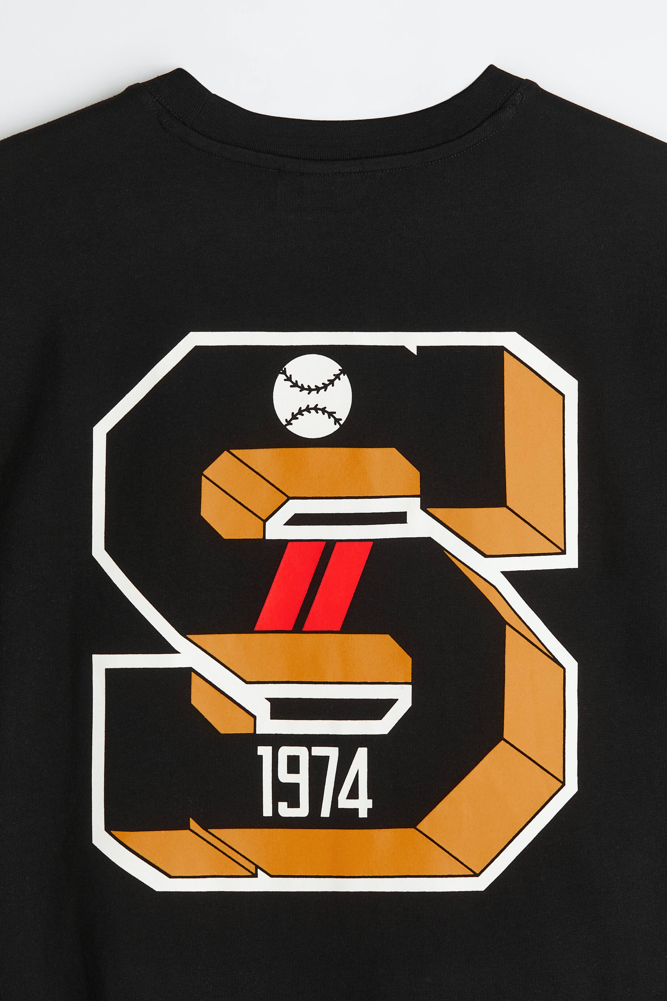 Relaxed Fit Printed T-shirt - Black/S - Men | H&M PH