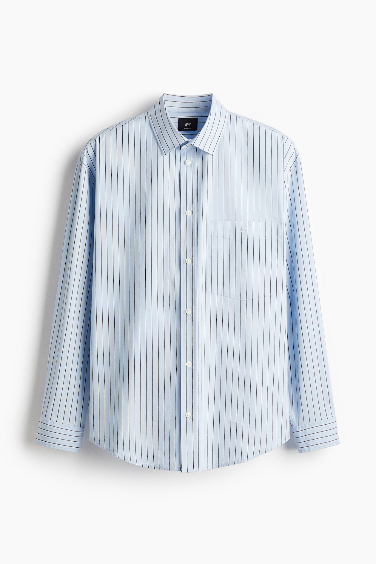 Loose-Fit Poplin Shirt - Blue/pinstriped - Men | H&M PH