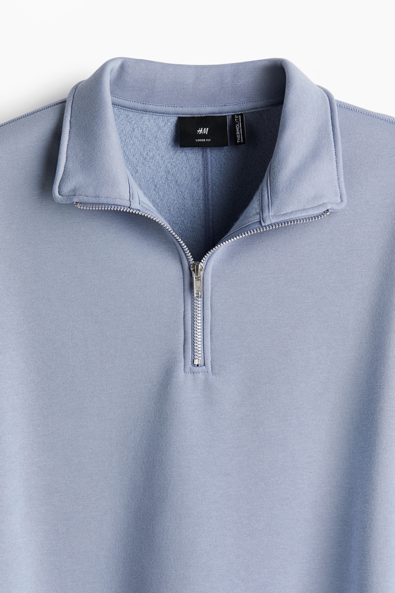 Men’s Light blue THERMOLITE® Loose Fit Half-zip Sweatshirt | H&M US