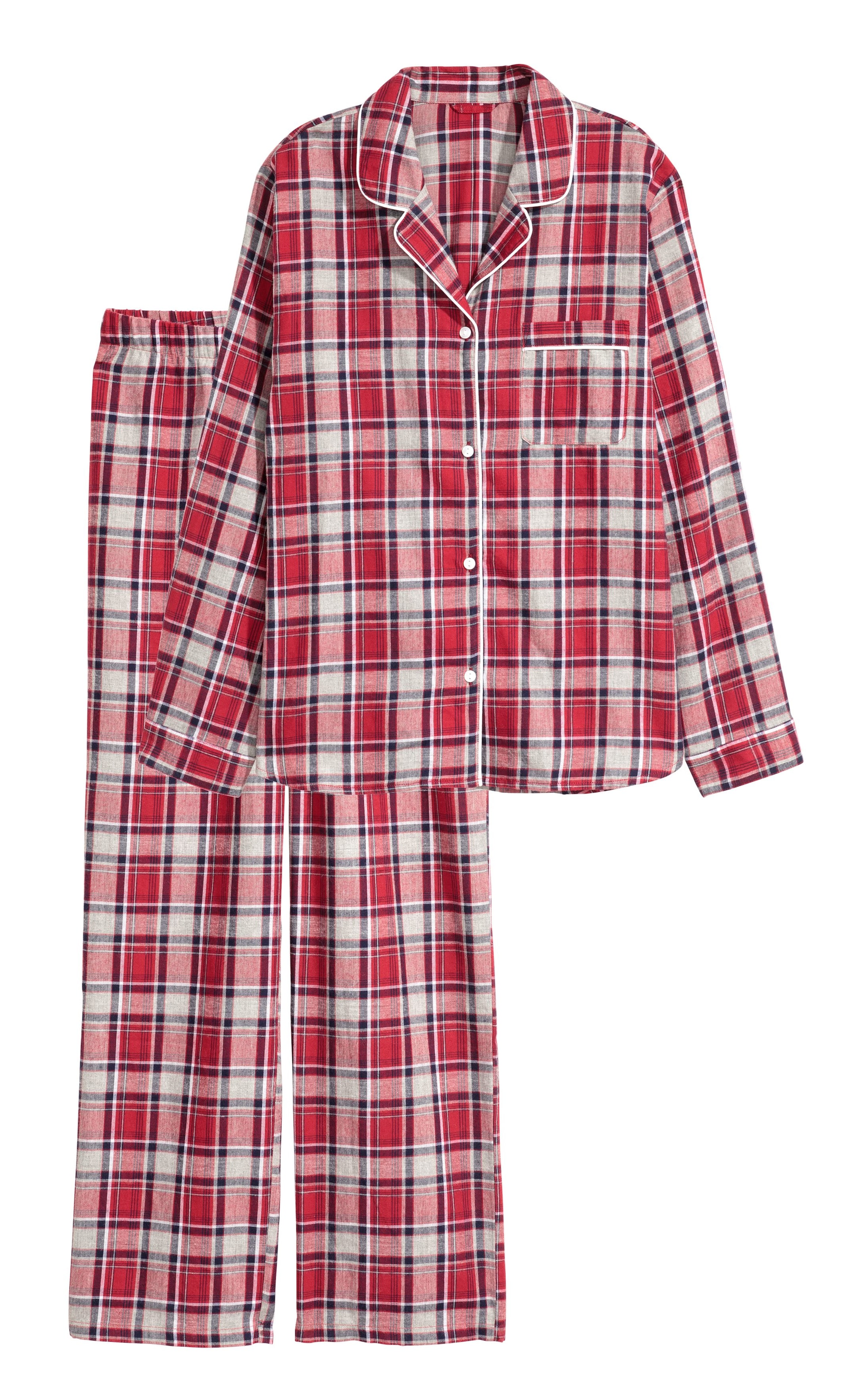 Flannel pyjamas - Red/Checked - Ladies | H&M GB