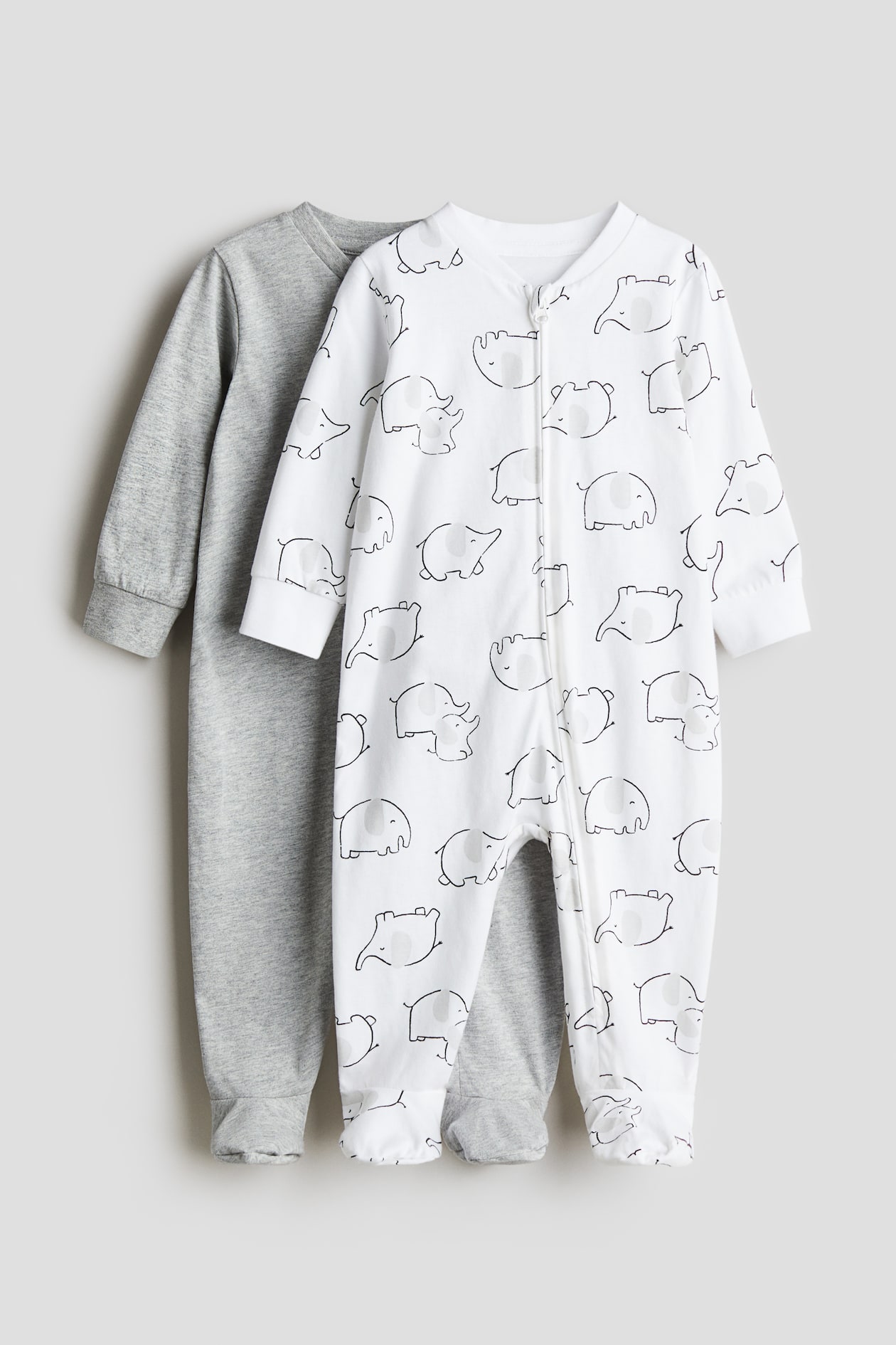 Pack de 2 pijamas de corpo inteiro - Cinzento claro/Elefantes - CRIANÇA ...