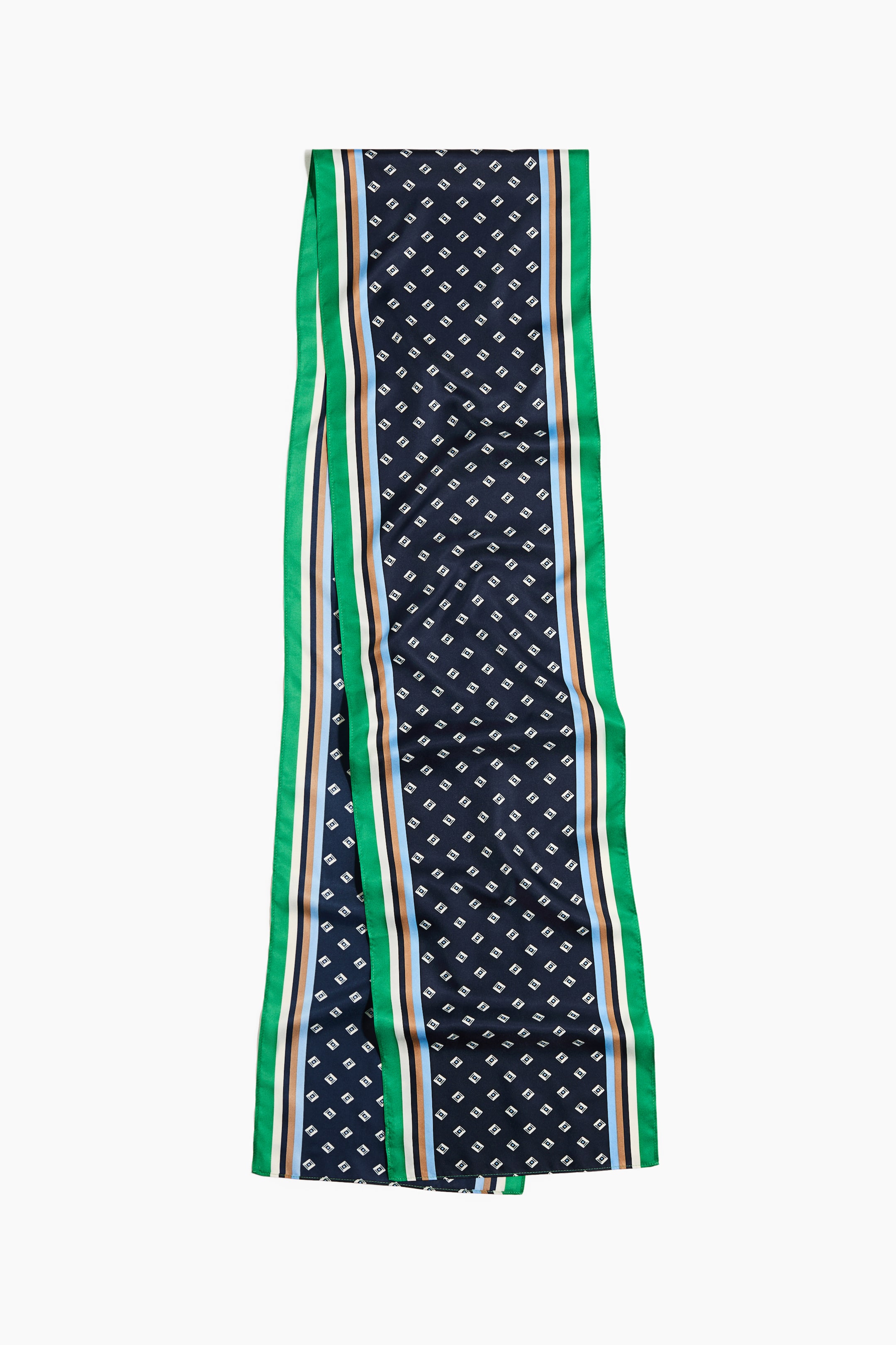 Printed scarf - Navy blue/Patterned - Ladies | H&M HK