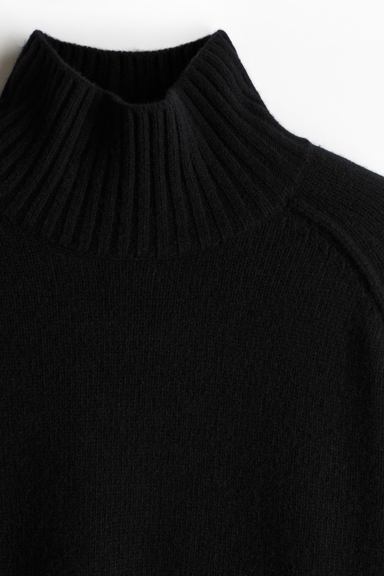 Cashmere-Blend Mock Turtleneck Sweater - Black - Ladies | H&M US
