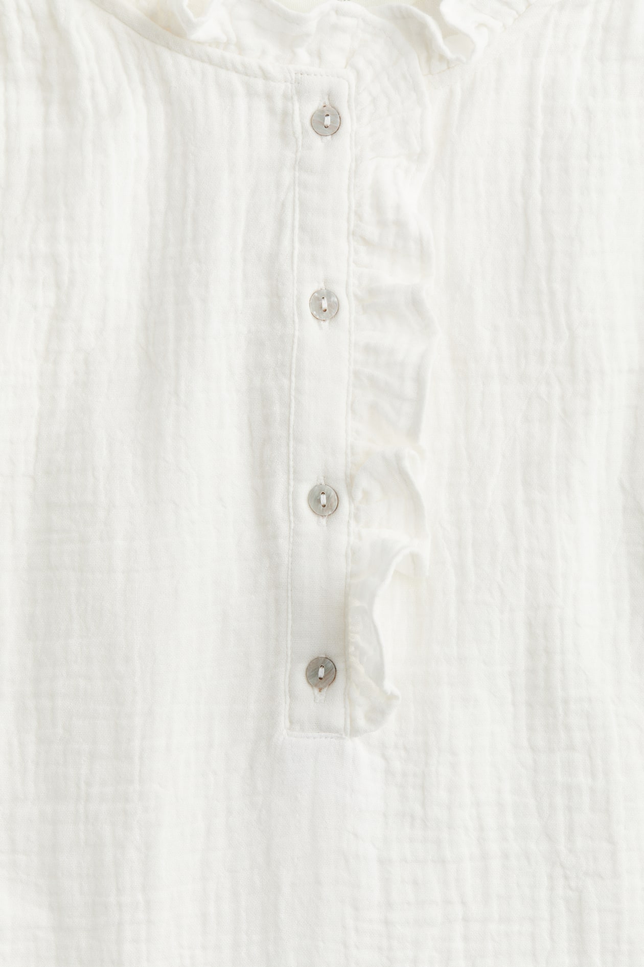 Frill Trim Muslin Blouse - White - Ladies | H&M AU