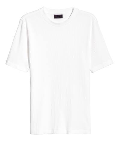 Ribbed T-shirt - White - Men | H&M US