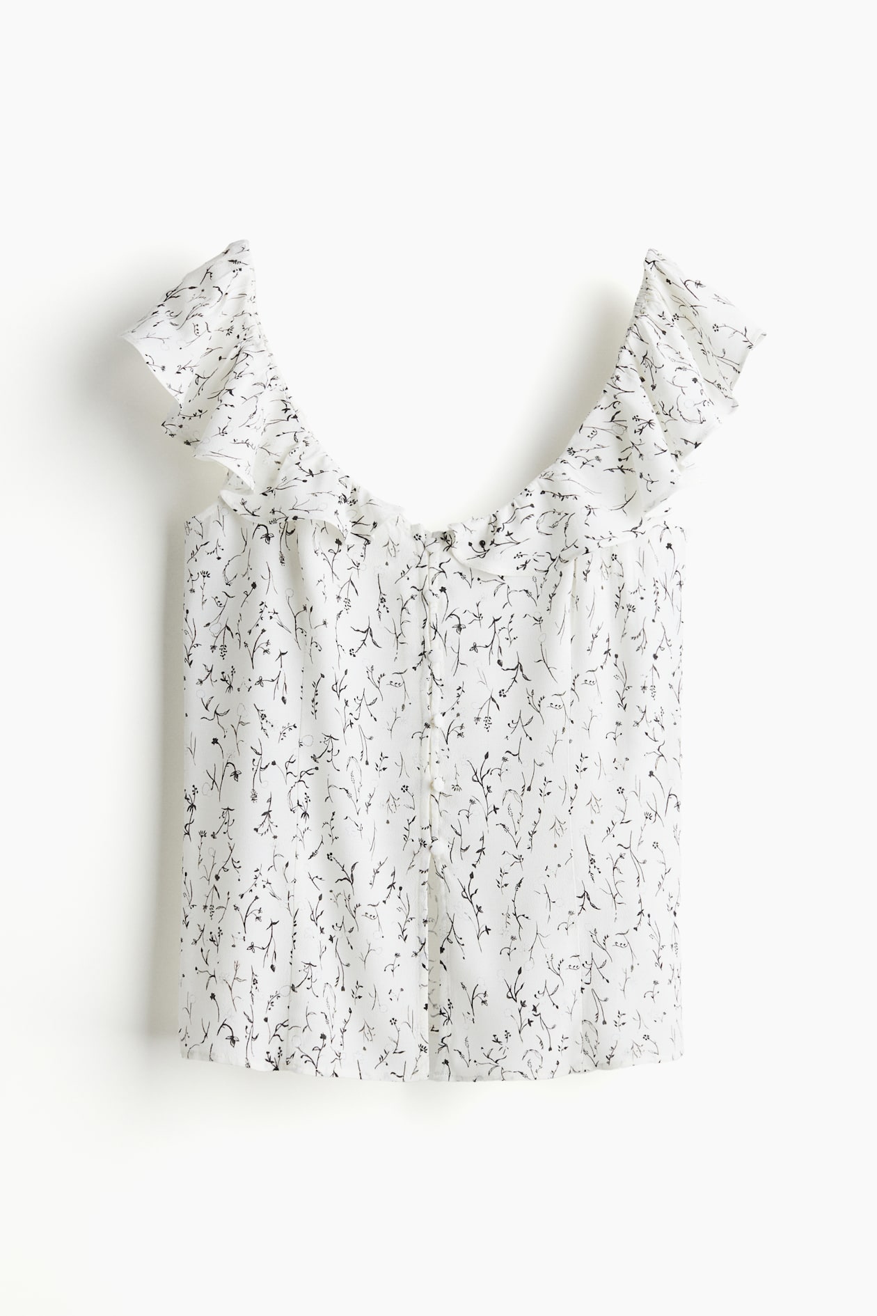 Top con olanes - Blanco/Diseño - Ladies | H&M MX