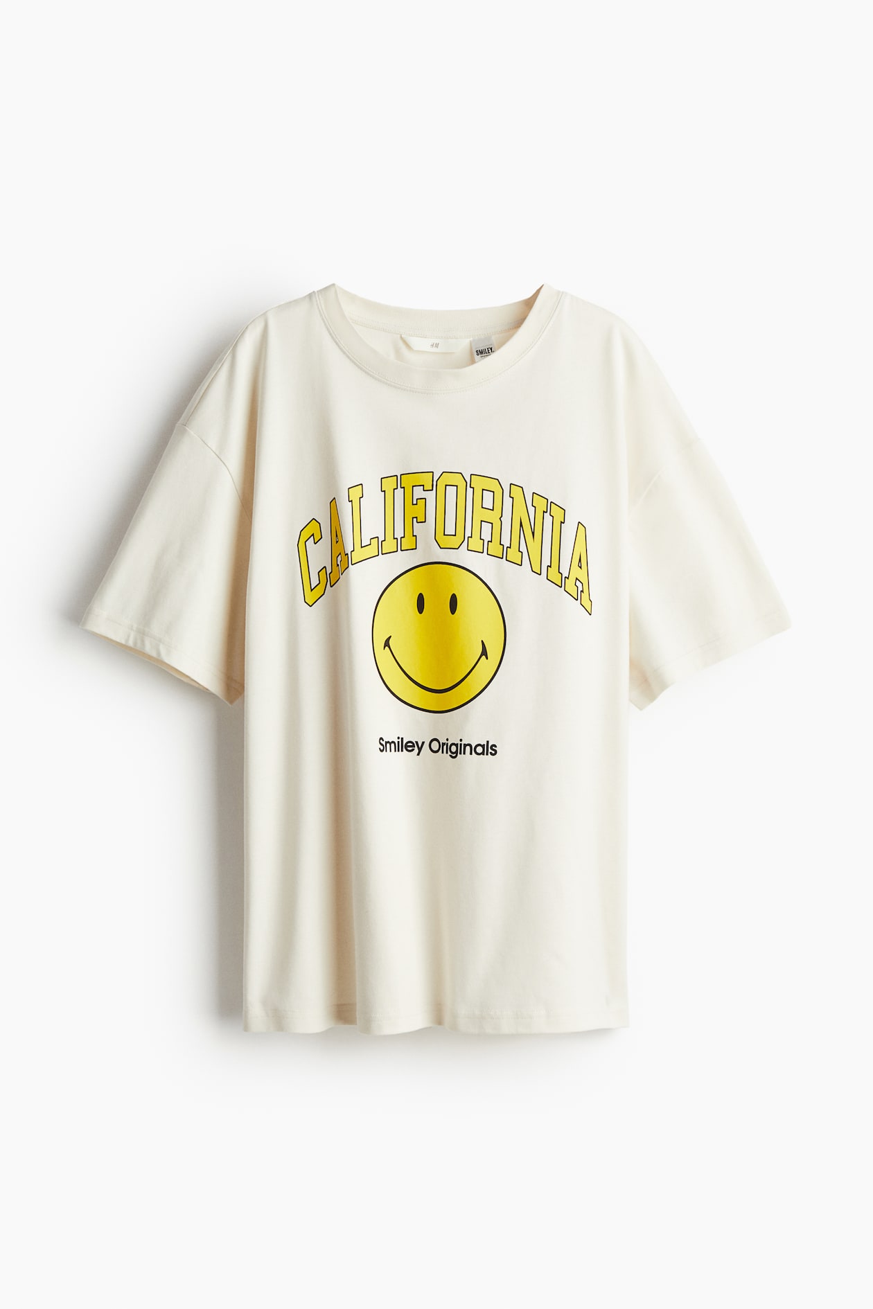 Oversized Printed T-Shirt - Cream/Smiley® Originals - Ladies | H&M US