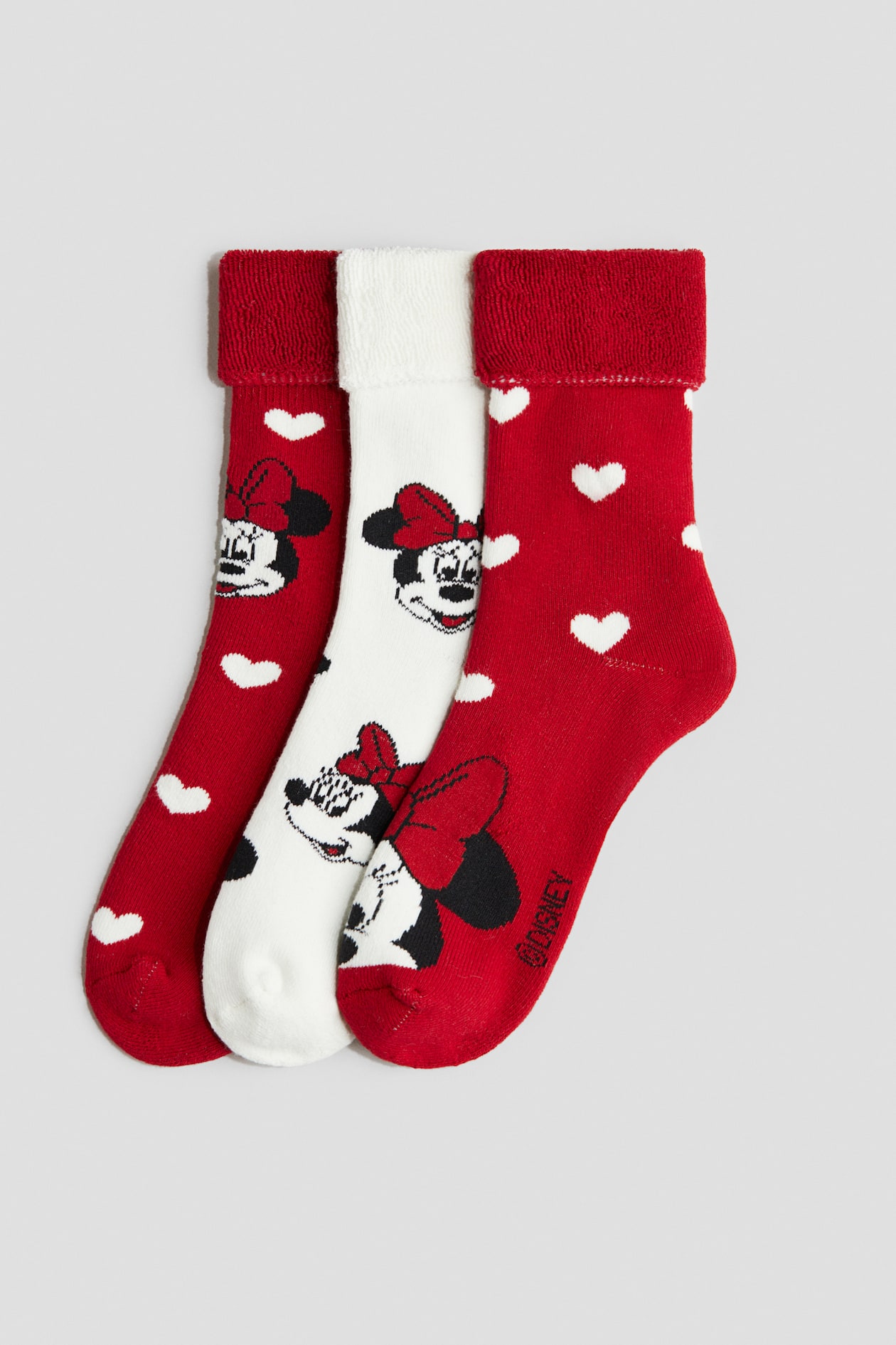 Red/Minnie Mouse 3-Pack Terry Socks for kids | H&M US