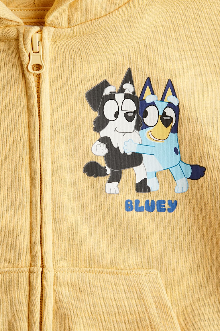 Yellow/Bluey Printed Hooded Jacket for kids | H&M US