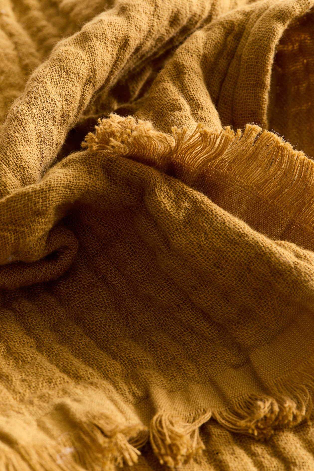 Mustard yellow Cotton Muslin Throw at H&M Home | H&M US