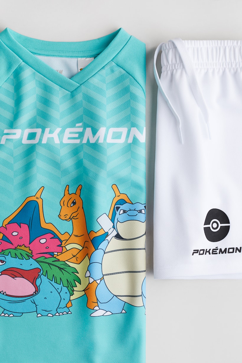 2-piece Soccer Set - Turquoise/Pokémon - Kids | H&M US